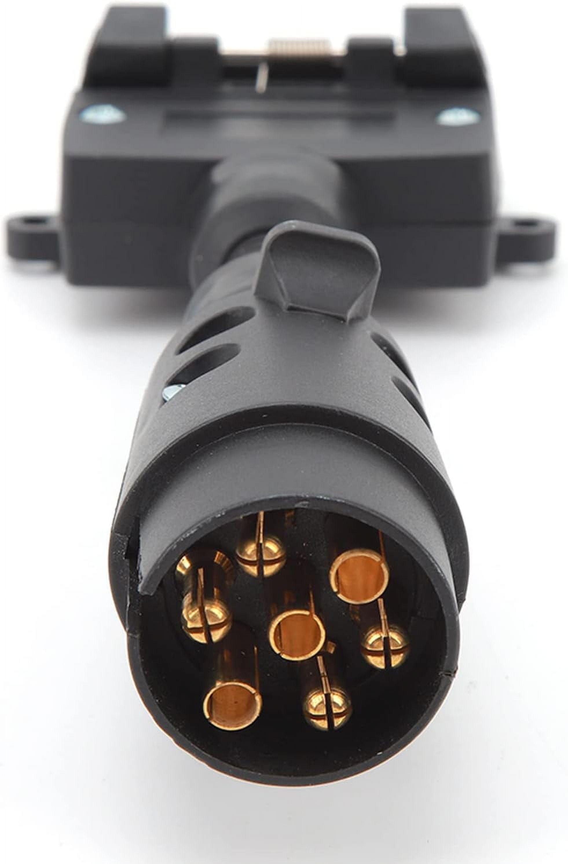 WCX 7 Pin Round Male Plug to 7 Pin Flat Female Socket Trailer Plug ...