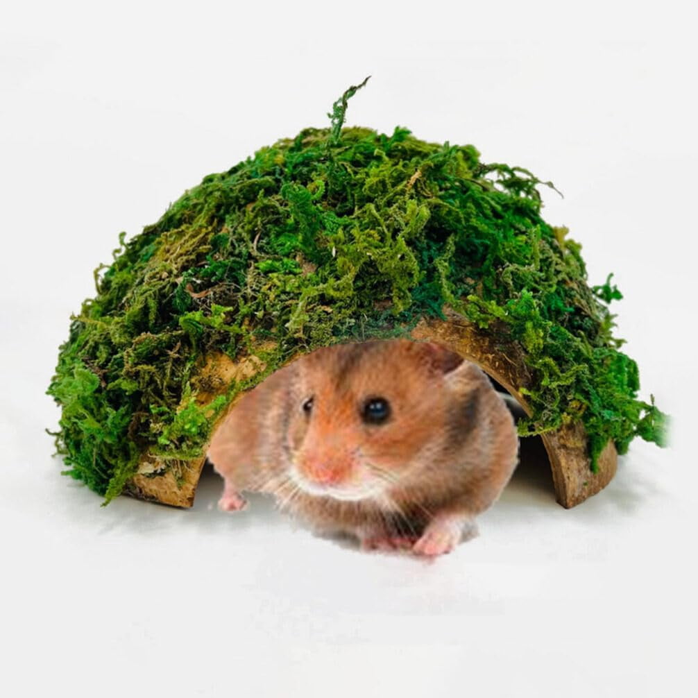Wcx Terrarium Moss Artificial Green Moss Caves Hide Decor Reptile