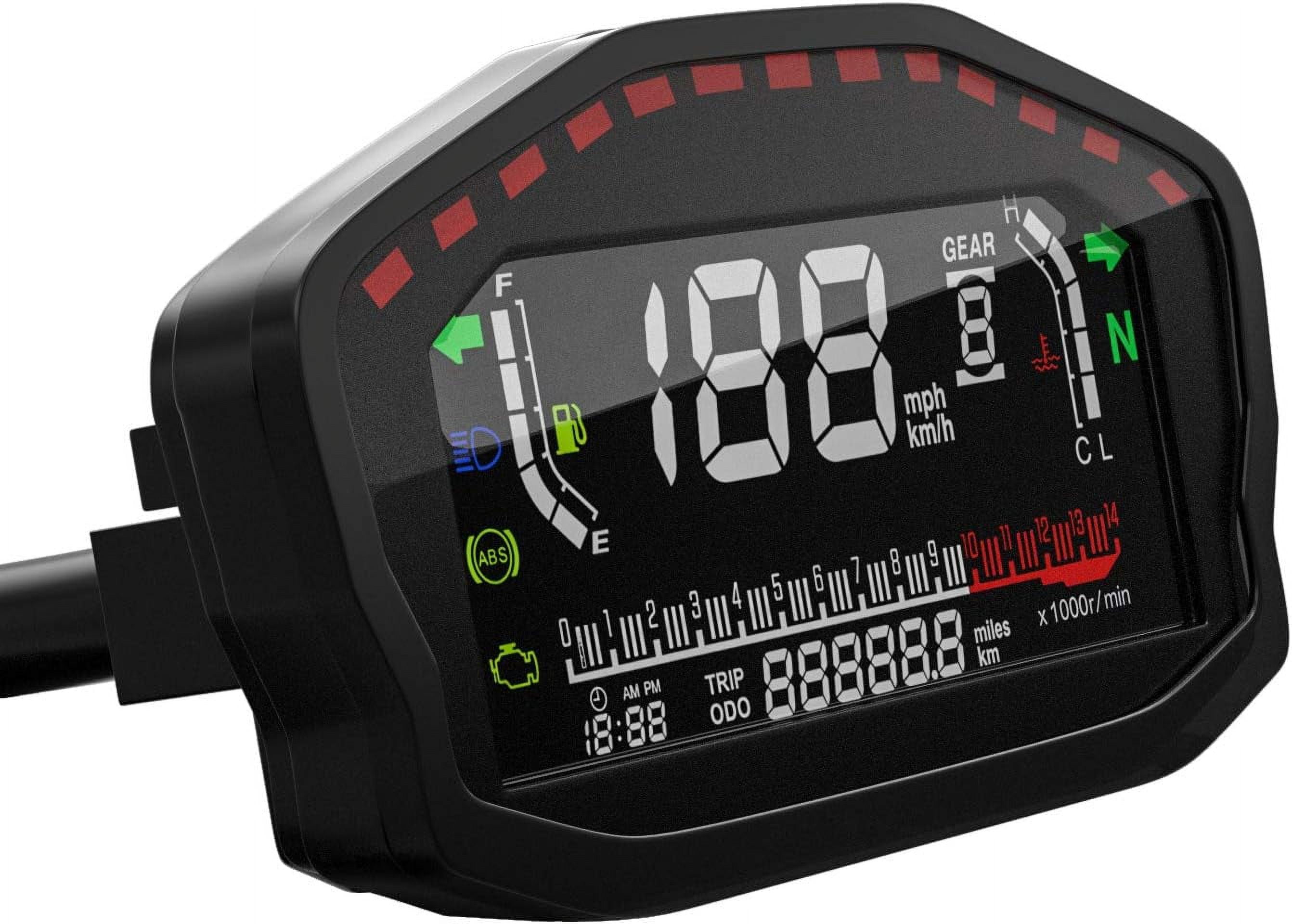WCX Universal Motorcycle Digital LCD Speedometer Gauges Odometer ...
