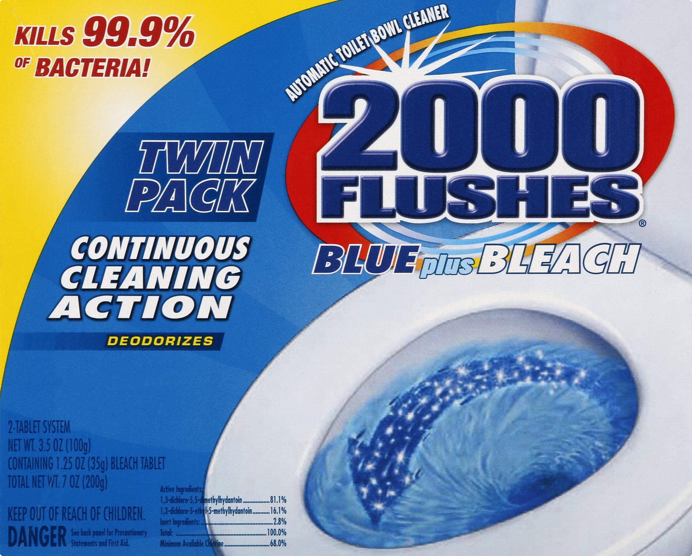 2000 Flushes Bathroom Toilet Bowl Cleaner Tablets, 2 oz Automatic Blue ...