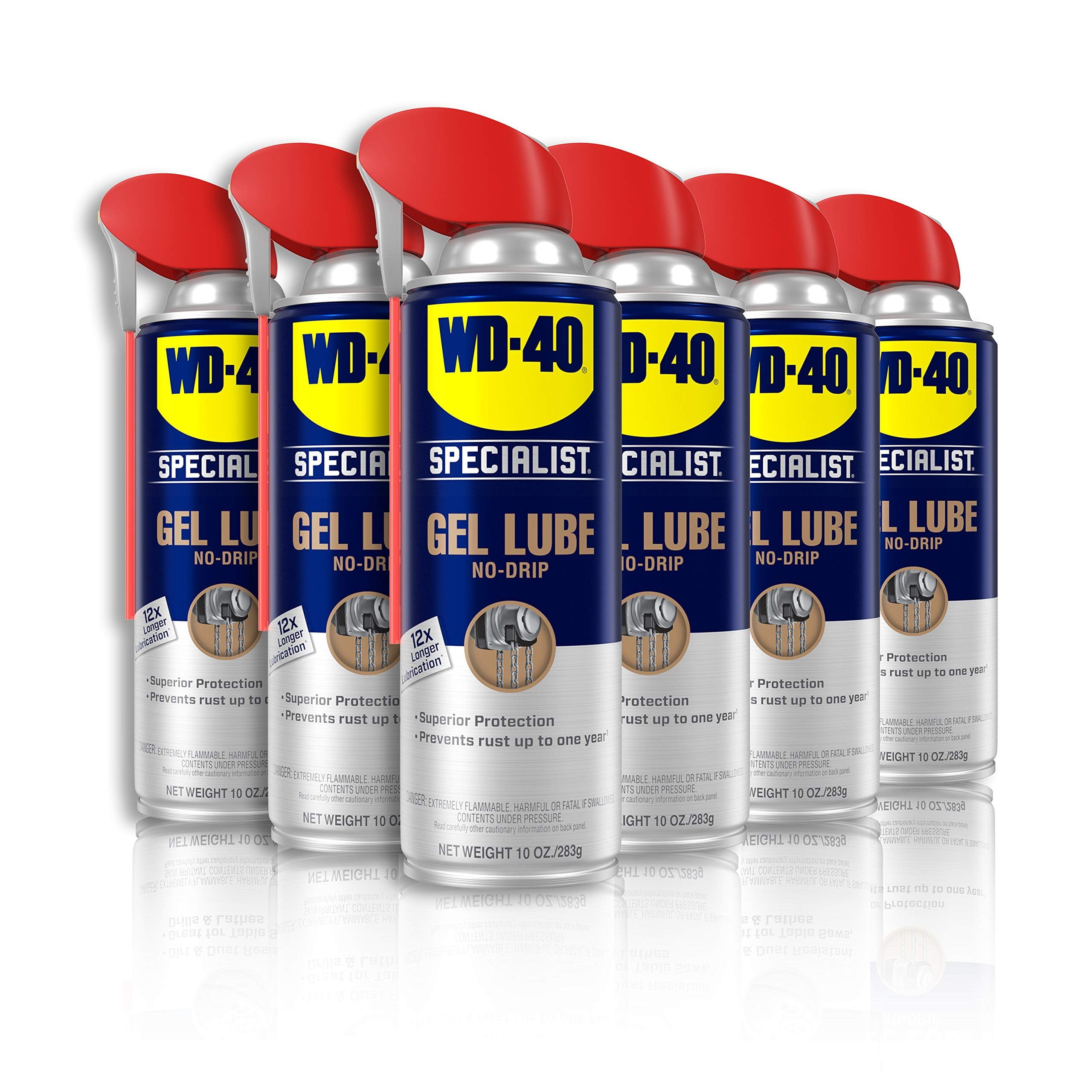 WD-40 Specialist Gel Lube with SMART STRAW SPRAYS 2 WAYS, 10 OZ [6-Pack ...