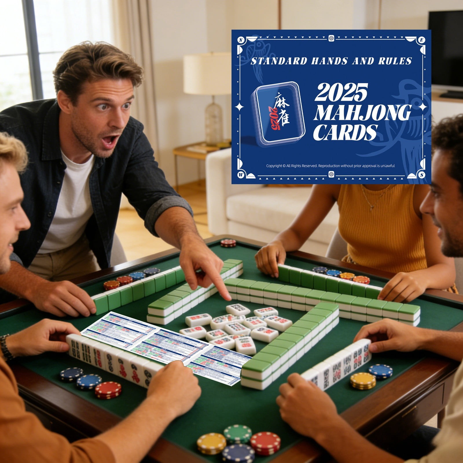 WD-Forest 2025 Mahjong Large Size Cards 4-Pack Bundle - Official Hands ...