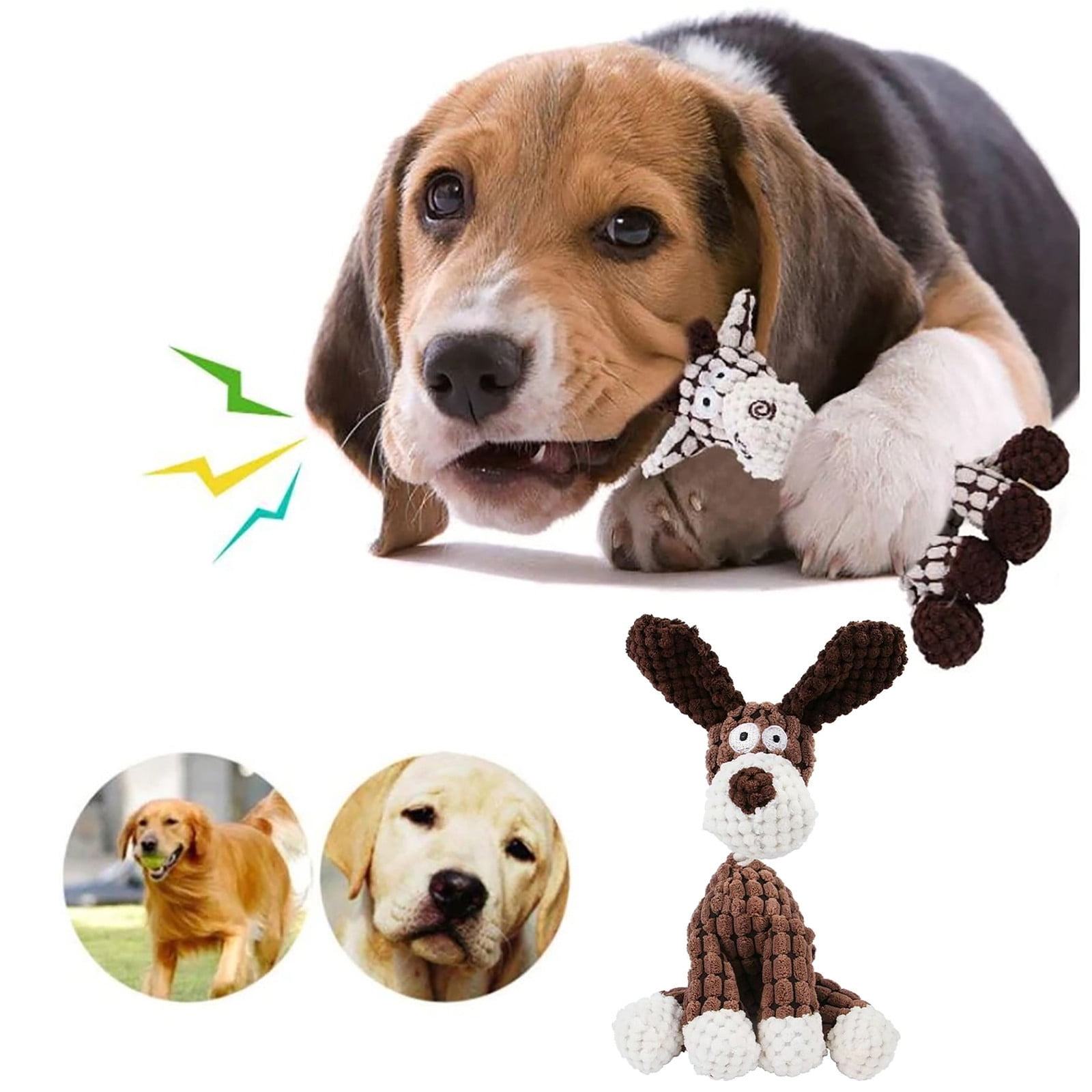 WD-Forest Squeaky Plush Dog Toys - Adorable Animal Designs with Soft ...