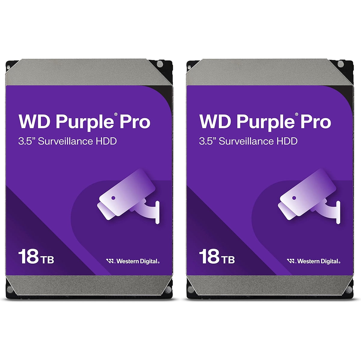 WD Purple Pro 18TB 3.5" SATA III Internal Surveillance Hard Drive, 2 ...