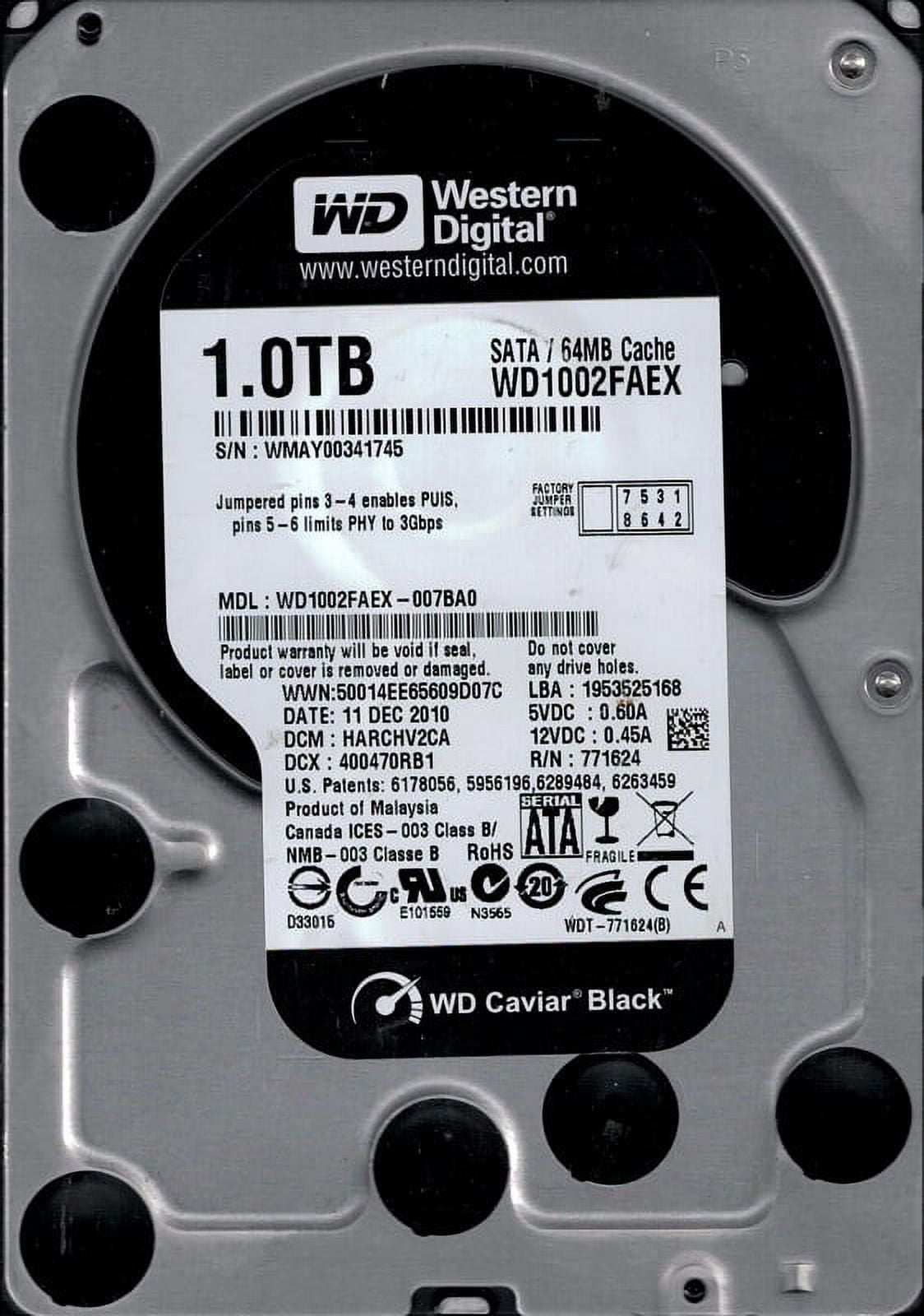 WD1002FAEX-007BA0 DCM: HARCHV2CA WMAY0 Western Digital 1TB - Walmart.com