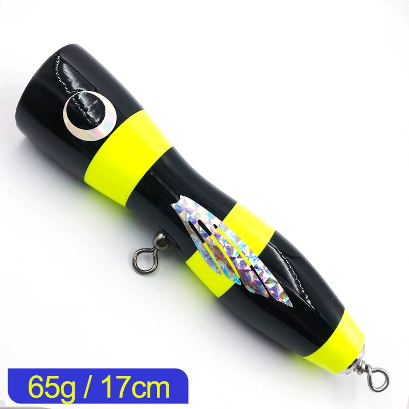 WD104 Popper Fishing wood lure 65g 17cm TopWater Artificial Bait ...