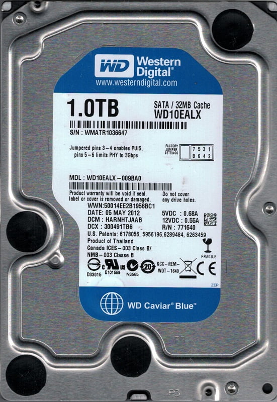 WD10EALX-009BA0 Western Digital 1TB DCM: HARNHTJAAB WMATR - Walmart.com