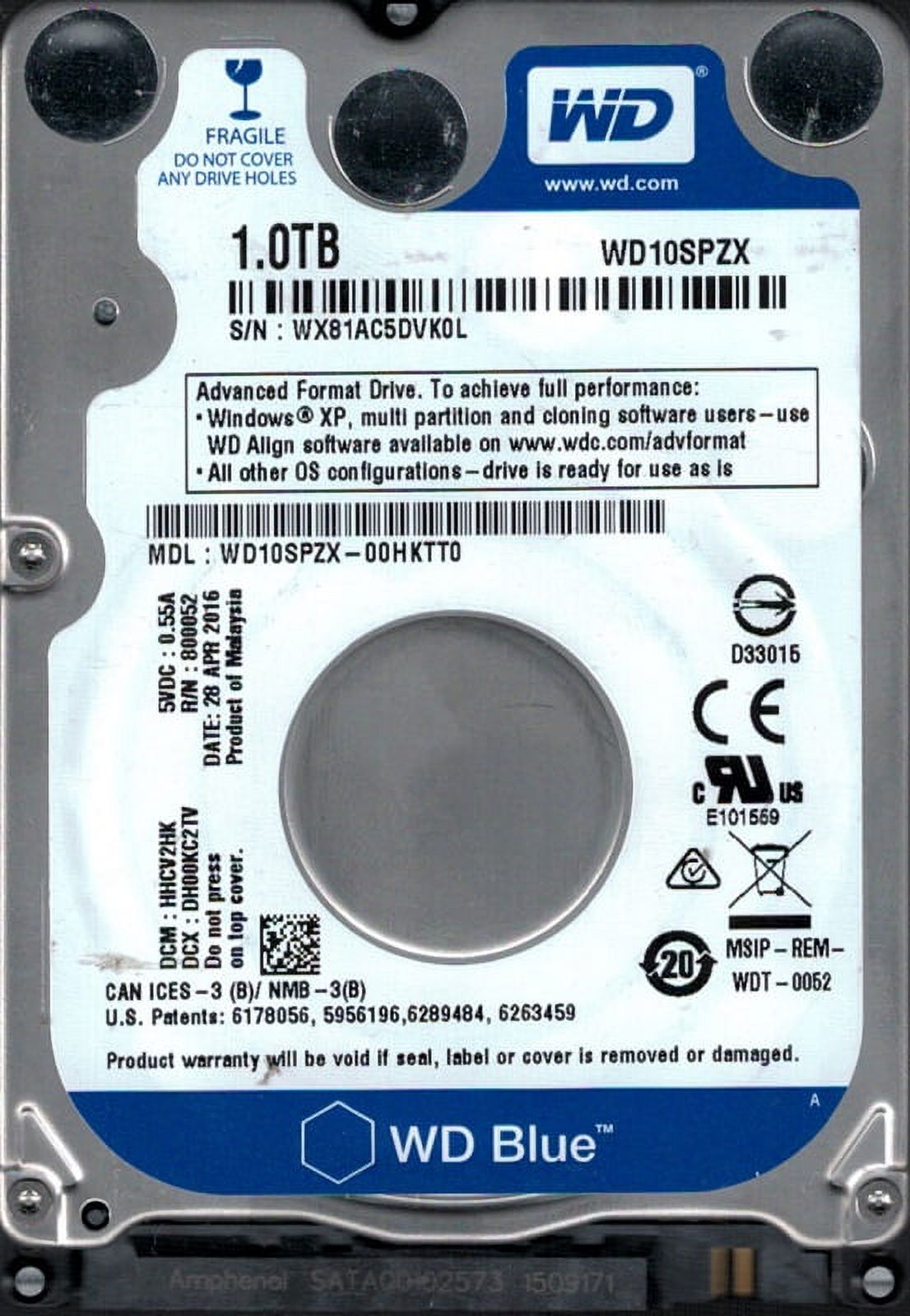 WD10SPZX-00HKTT0 DCM: HHCV2HK WX81A Western Digital 1TB - Walmart Business Supplies