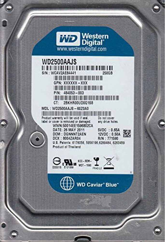 WD2500AAJS-60Z0A0, DCM DGNNNT2AEN, Western Digital 250GB SATA 3.5 Hard ...