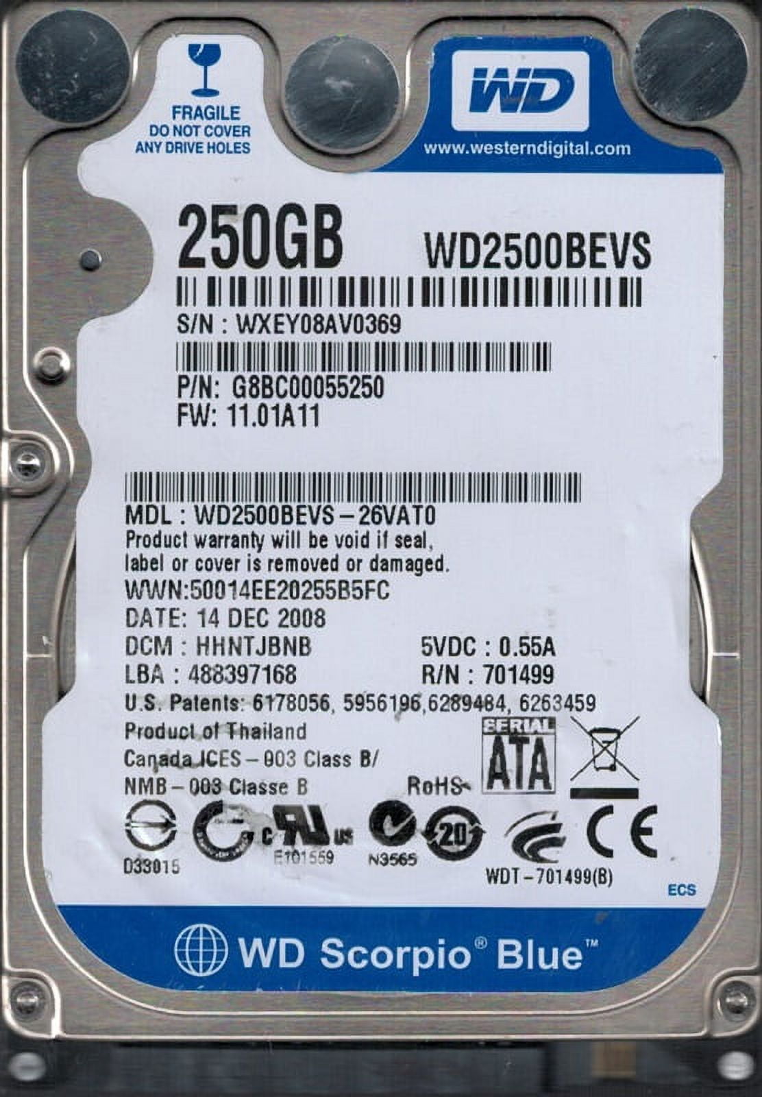 WD2500BEVS-26VAT0 DCM: HHNTJBNB WXEY0 Western Digital 250GB - Walmart.com