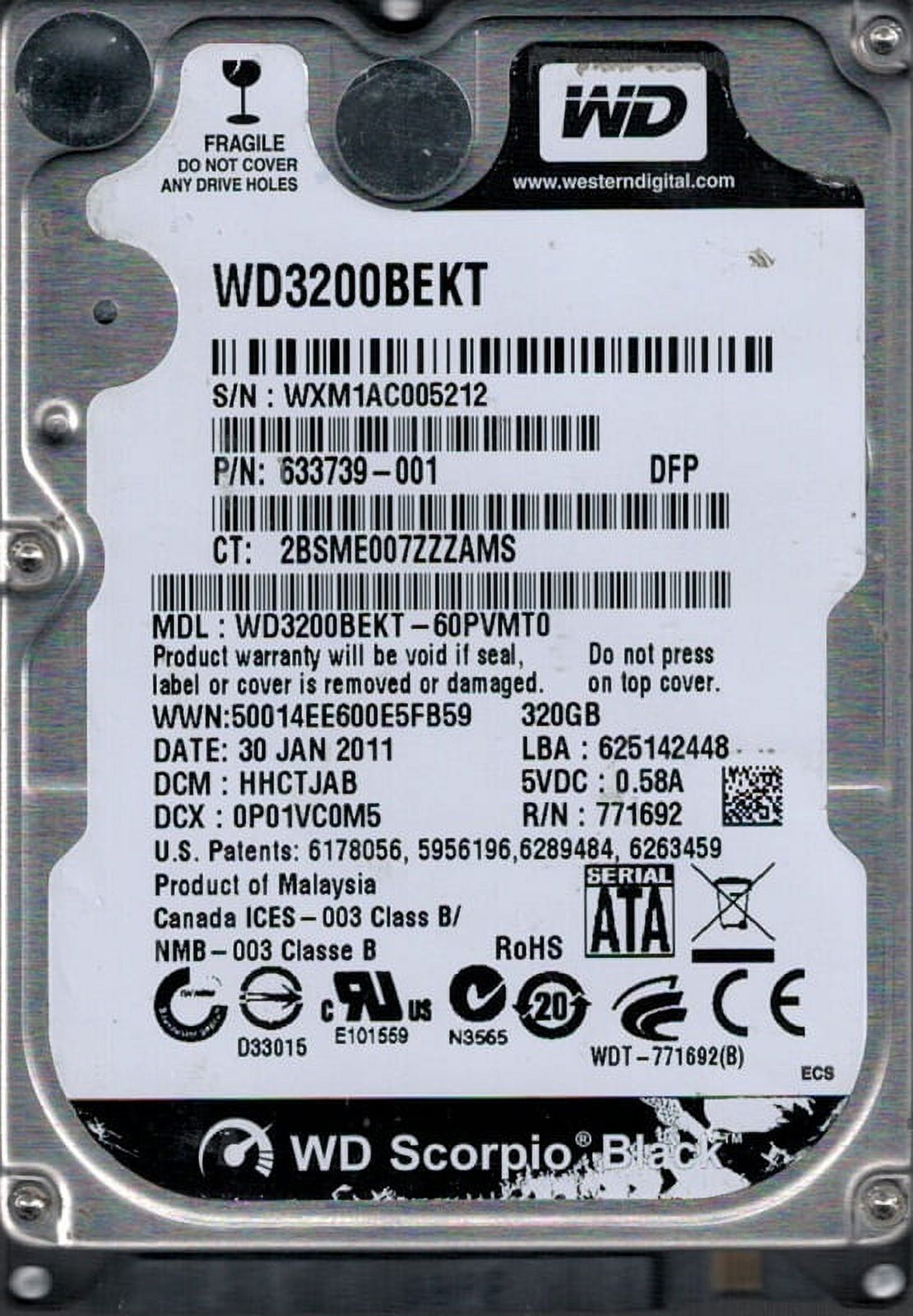 WD3200BEKT-60PVMT0 DCM: HHCTJAB WXM1A Western Digital 320GB - Walmart.com