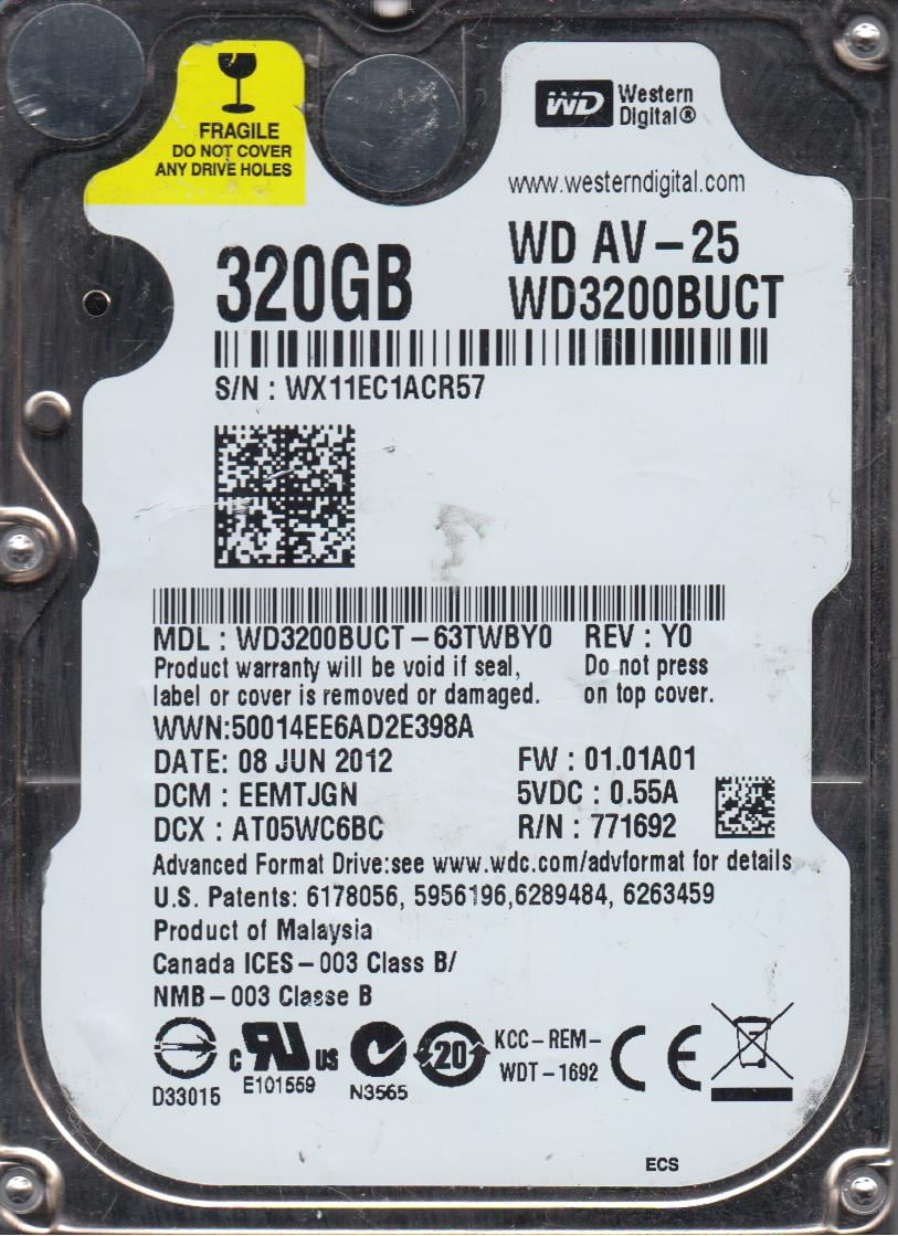 WD3200BUCT-63TWBY0, DCM EEMTJGN, Western Digital 320GB SATA 2.5 Hard ...