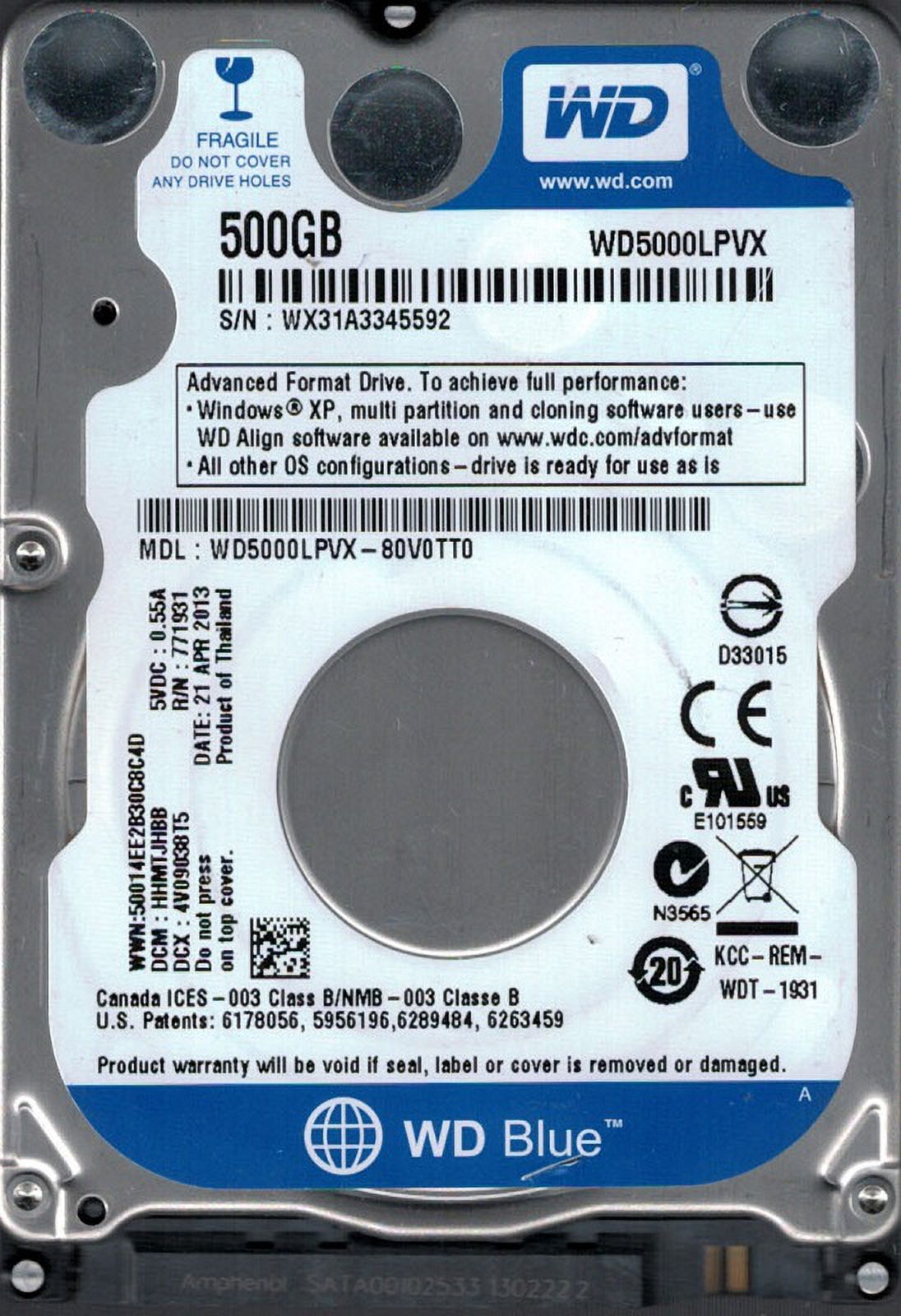 WD5000LPVX-80V0TT0 DCM: HHMTJHBB WX31A Western Digital 500GB - Walmart.com