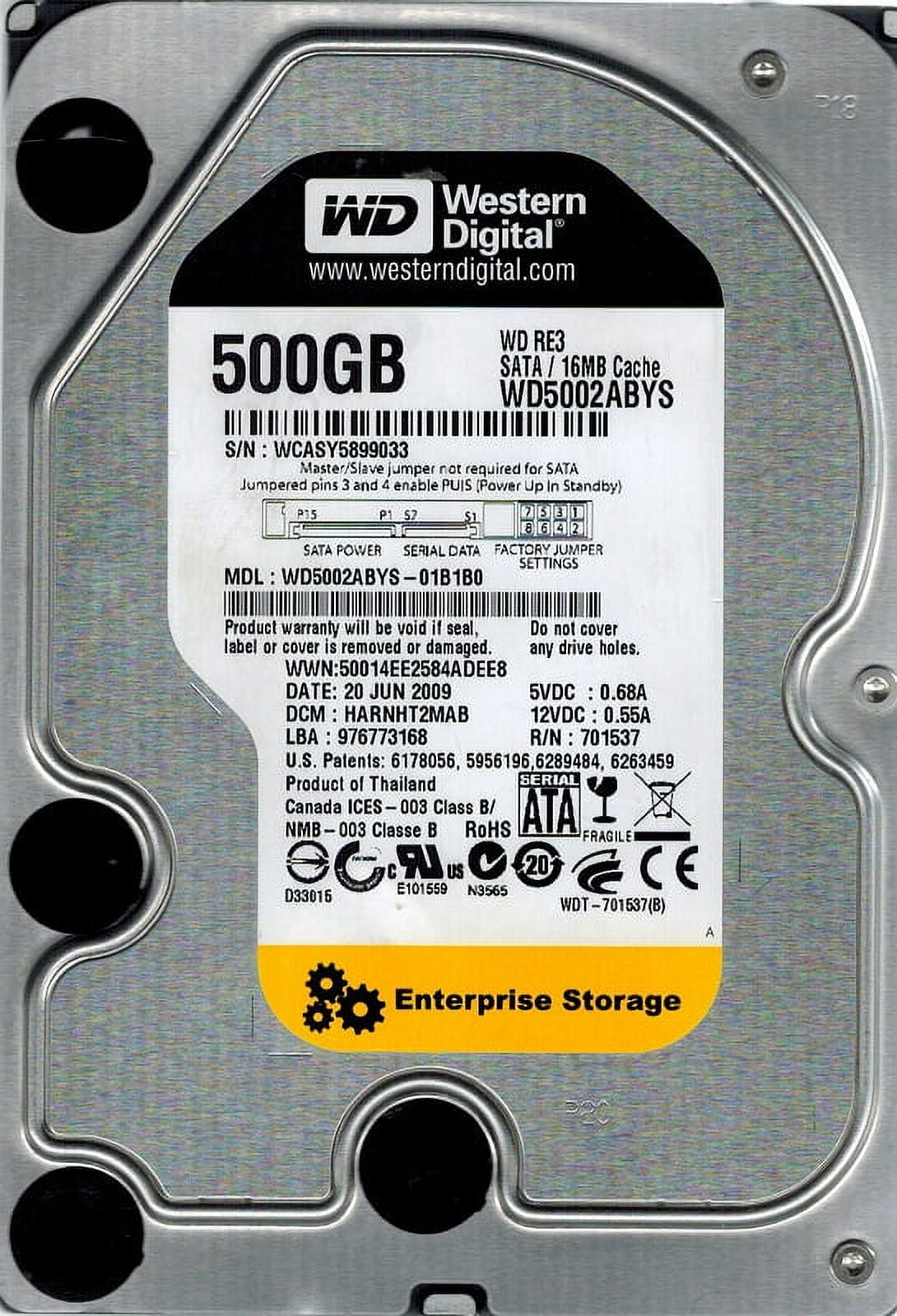 WD5002ABYS-01B1B0 Western Digital DCM: HARNHT2MAB 500GB - Walmart.com