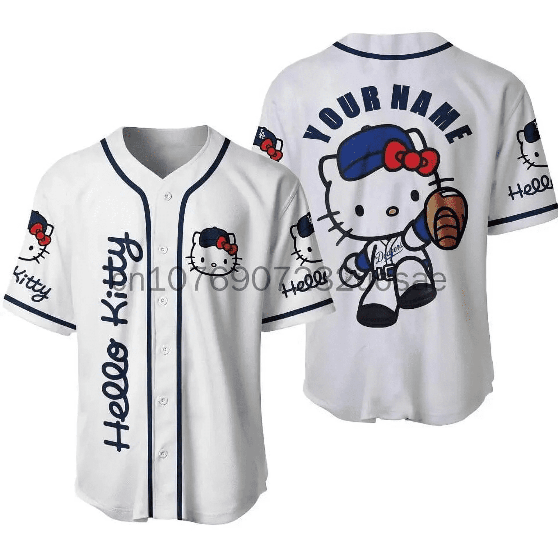 WDAIDJ 2024 Hello Kitty Baseball Lovely Personalized Cartoon Print ...