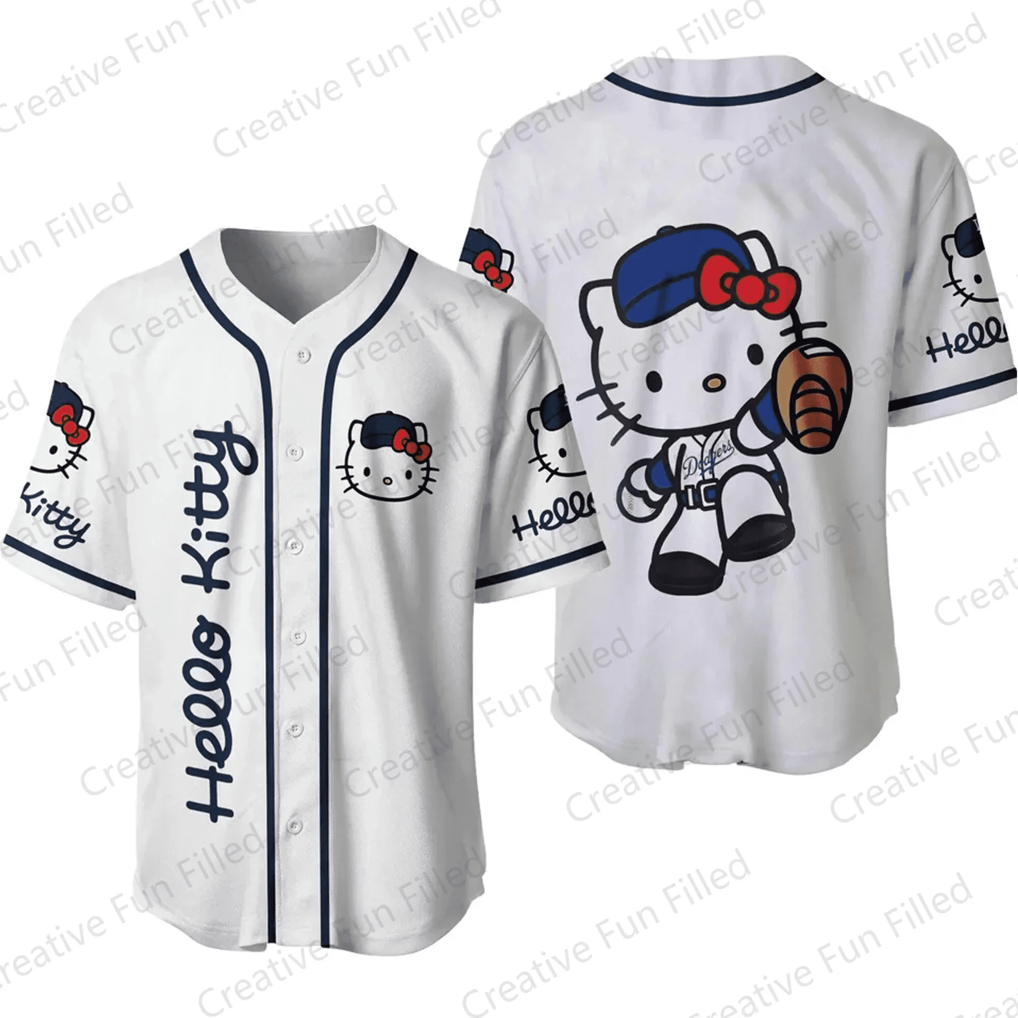 WDAIDJ 2024 New Arriavl Cartoon Kawaii Hello Kitty Baseball Jersey ...