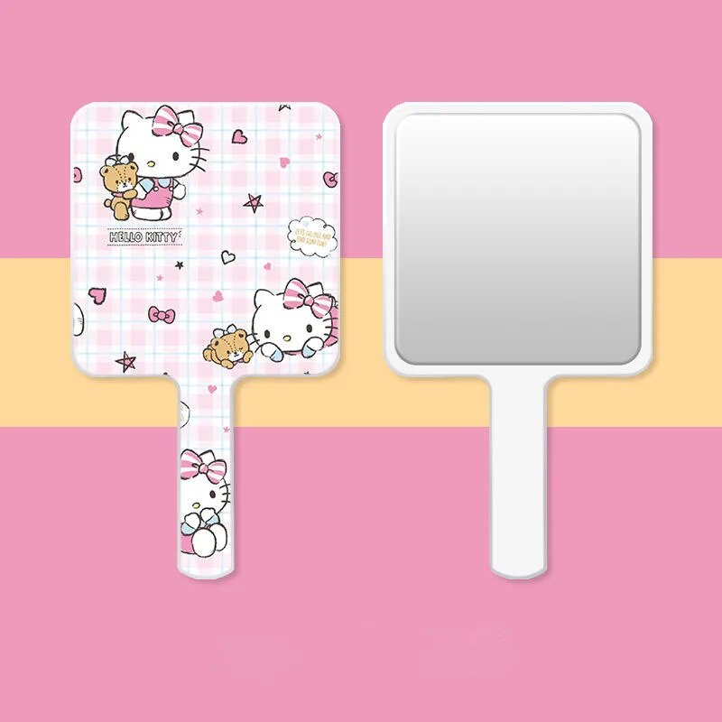 WDAIDJ Kawaii Sanrio Anime Handle Mirror Cute Hello Kitty Cartoon High ...