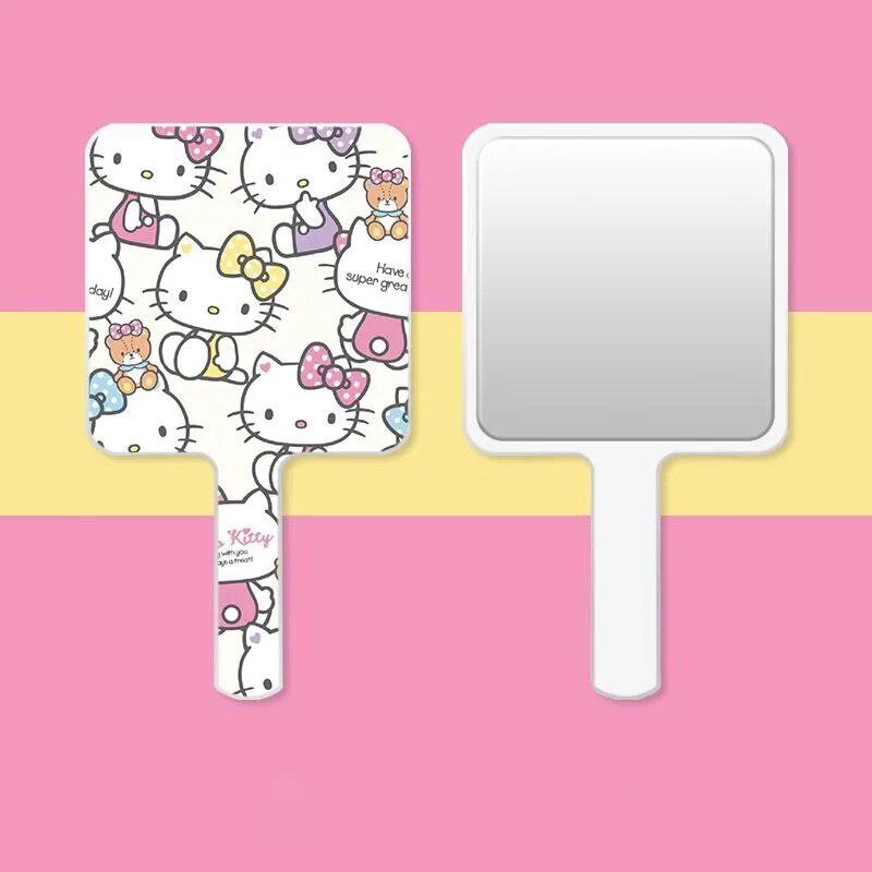 WDAIDJ Kawaii Sanrio Anime Handle Mirror Cute Hello Kitty Cartoon High ...