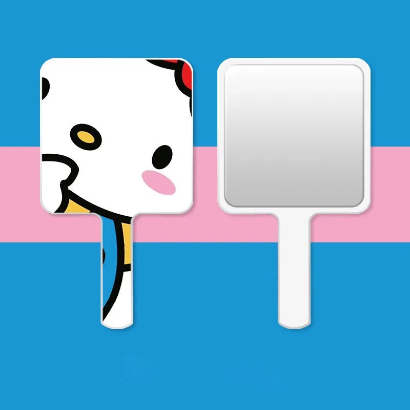WDAIDJ Kawaii Sanrio Anime Handle Mirror Cute Hello Kitty Cartoon High ...