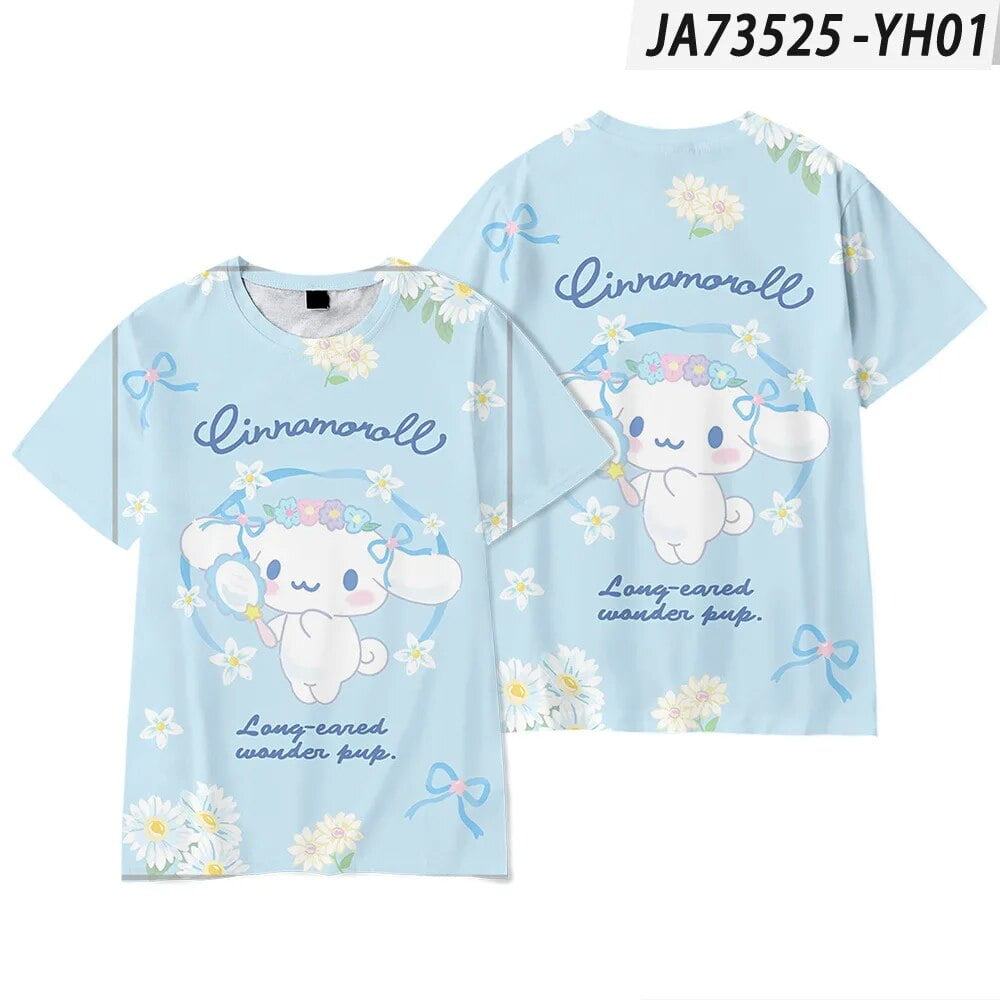 WDAIDJ New Anime Sanrio Cinnamoroll Short-sleeved T-shirt Digital ...
