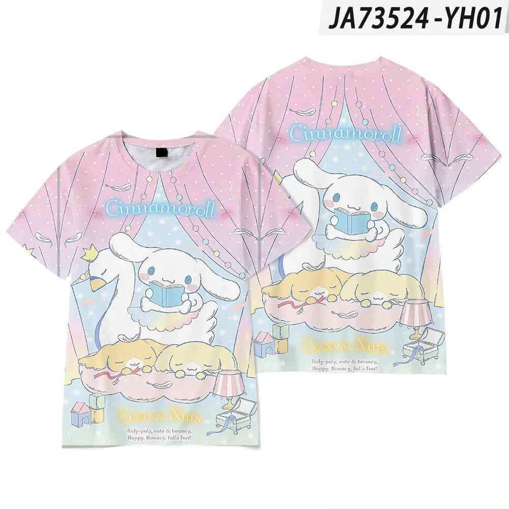 WDAIDJ New Anime Sanrio Cinnamoroll Short-sleeved T-shirt Digital ...