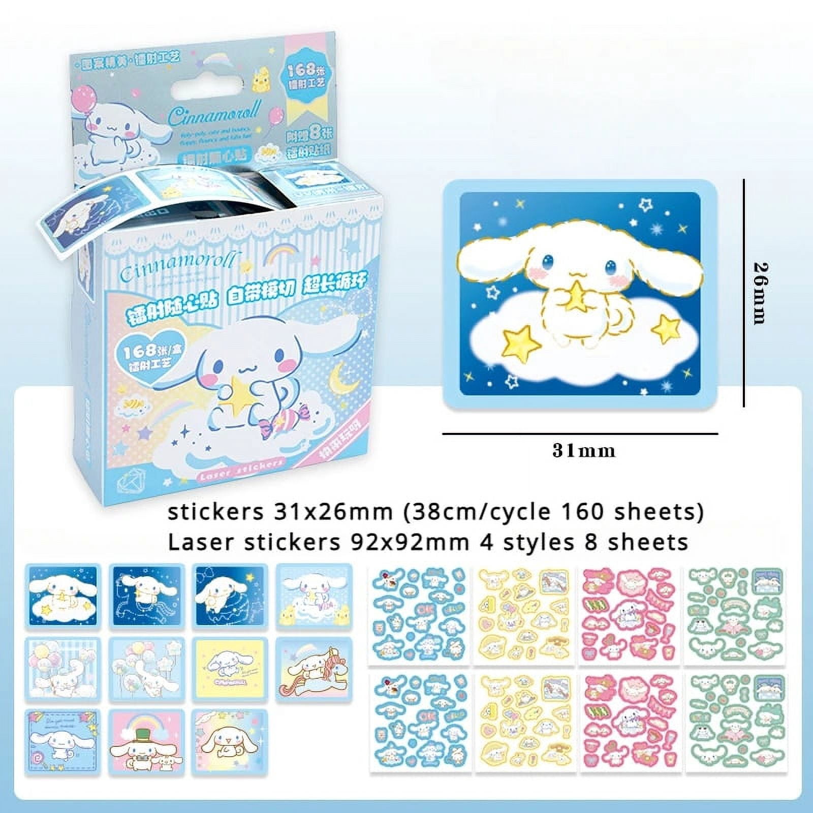WDAIDJ Sanrio Kawai Sticker Kuromi Laser Stickers Box Kuromi and Hello ...
