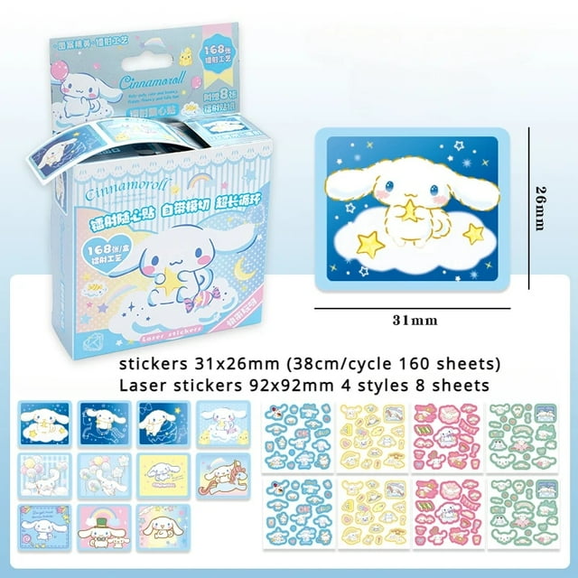WDAIDJ Sanrio Kawai Sticker Kuromi Laser Stickers Box Kuromi and Hello ...
