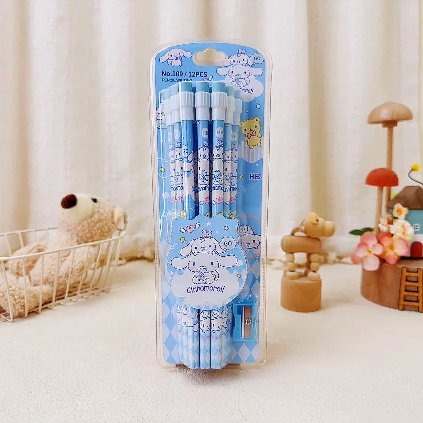 WDAIDJ Sanrio Kuromi HB Pencils 12 Pencils & 1 Pencil Roller Stationery ...