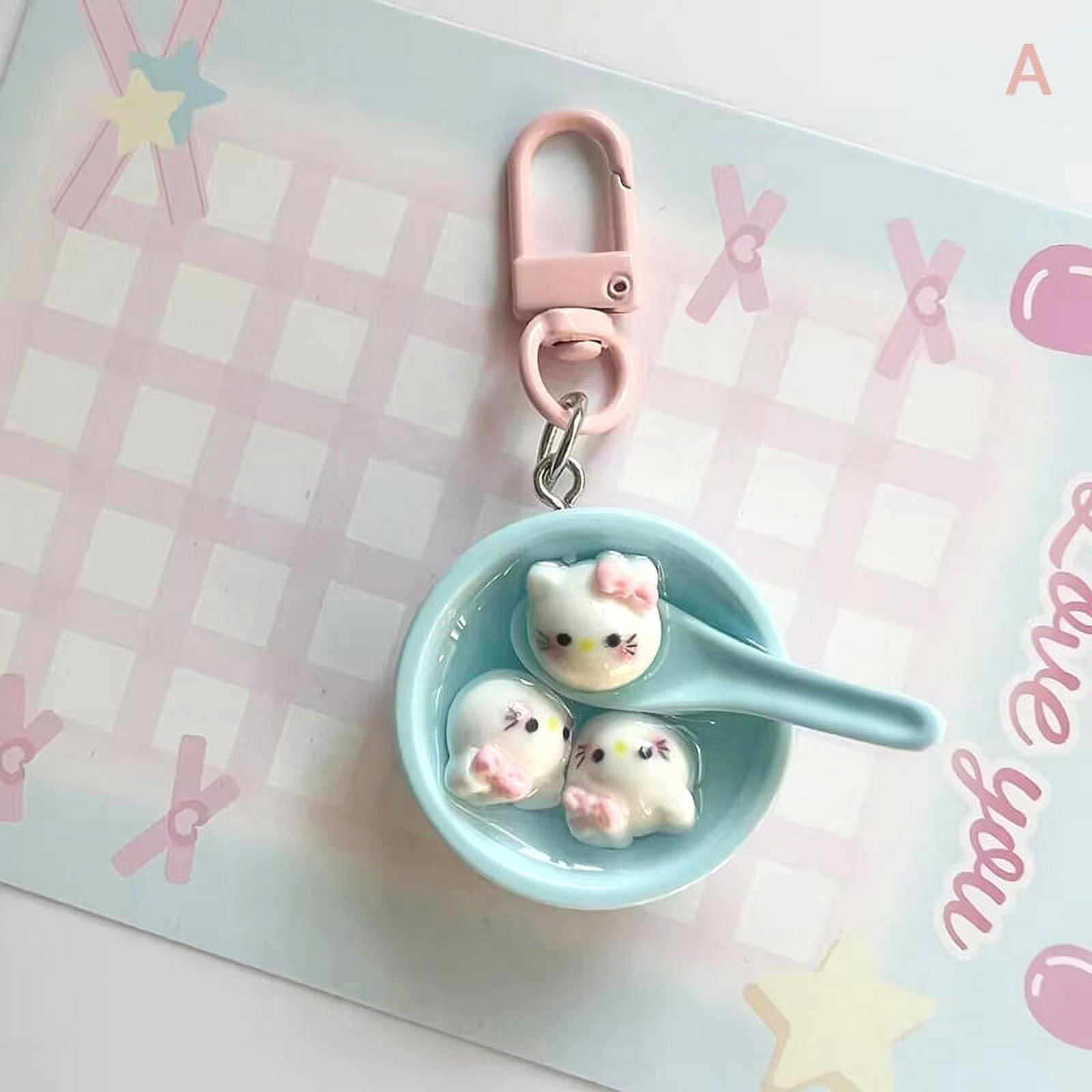 WDAIDJ Sanrio Rice Ball Bowl Keychain Kuromi Melody Pochacco ...