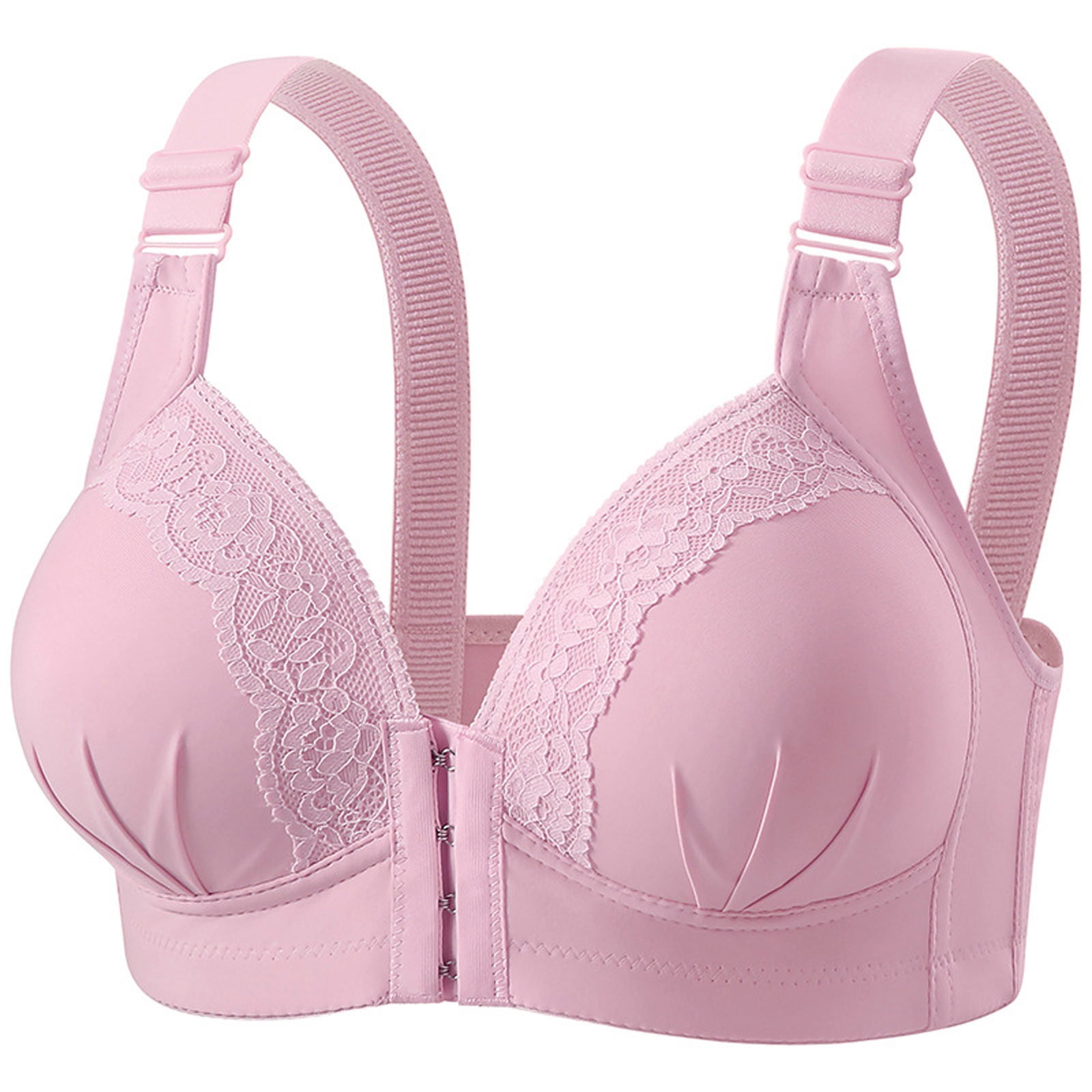 WDDDD Women's Front Closure Wireless Plus Size Full Coverage Bra Light ...
