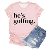 WDDDD Women's Short Sleeve Printed Crew Neck Basic Tee Pink S - Walmart.com
