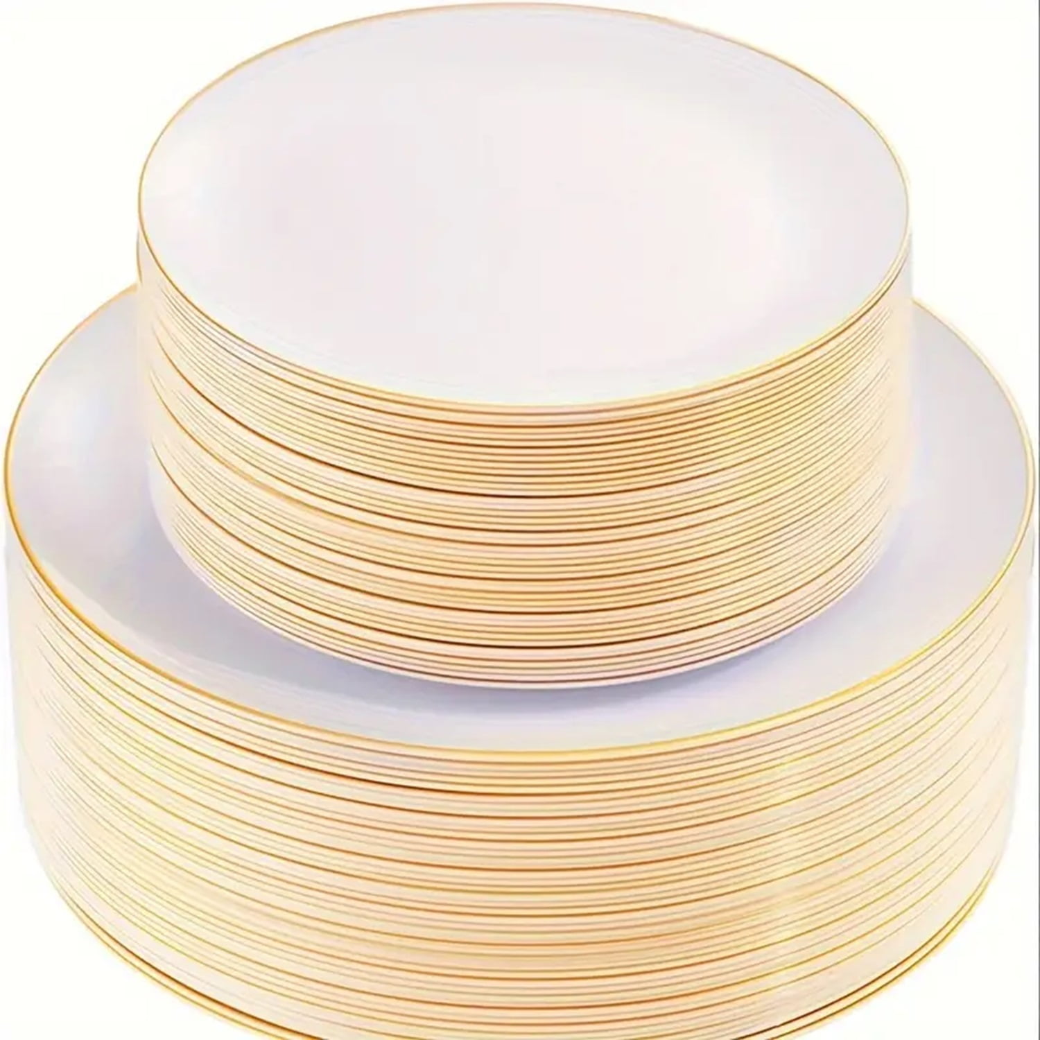 00pcs Black And Golden Plates- Plastic Plates Disposable With Golden ...