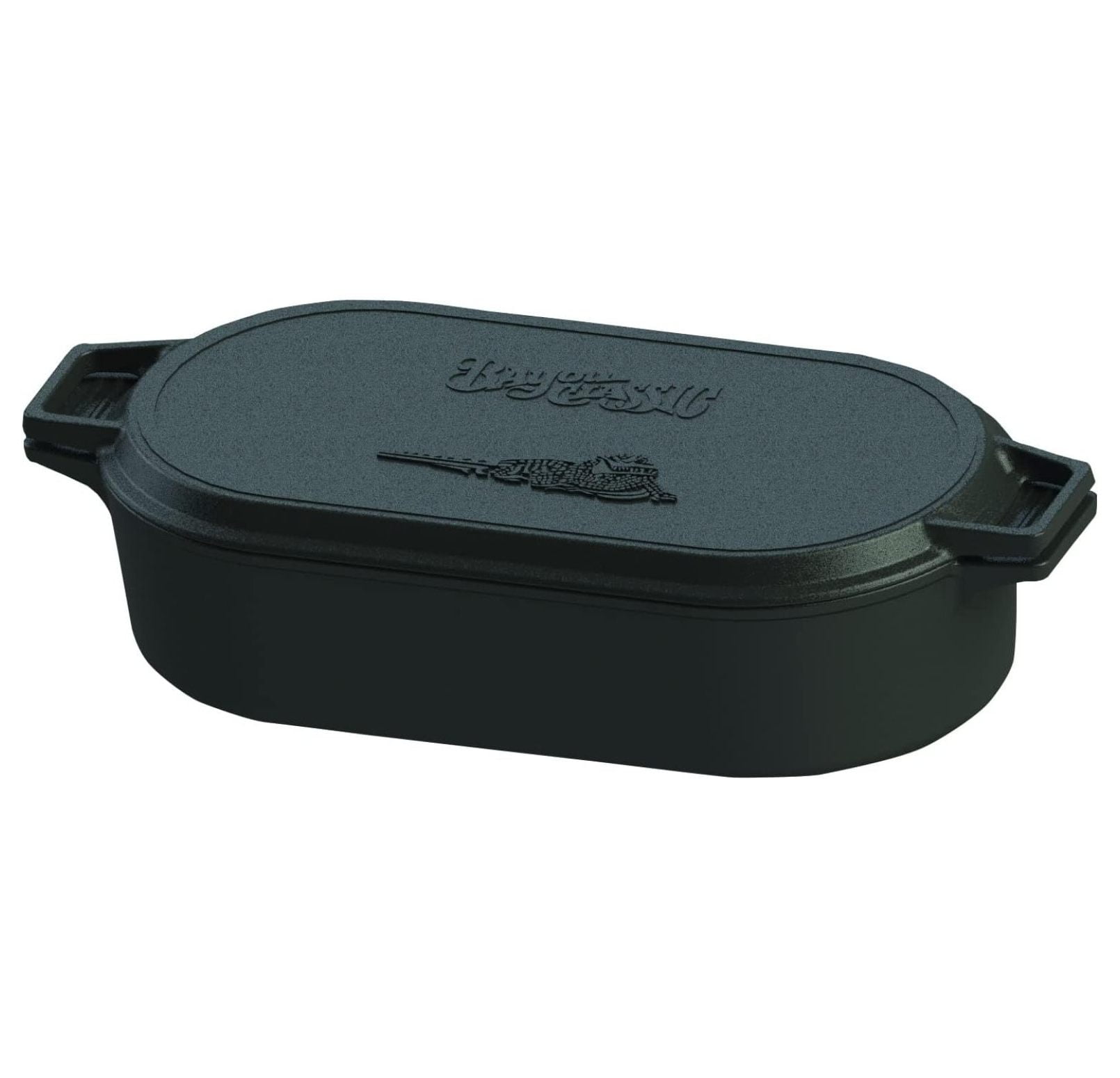 WDNMD9418 7477 6-qt Cast Iron Oval Fryer w/ Griddle Lid Perfect For Large Batch Frying Cooking ...
