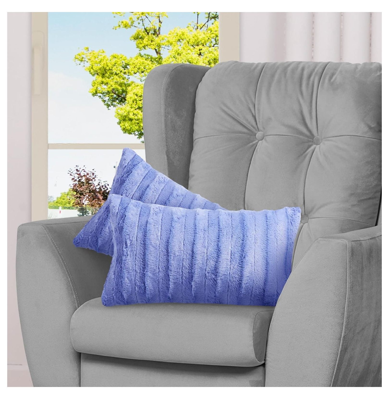 WDNMD9418 Faux Fur Throw Pillows for Couch with Inserts Included ...