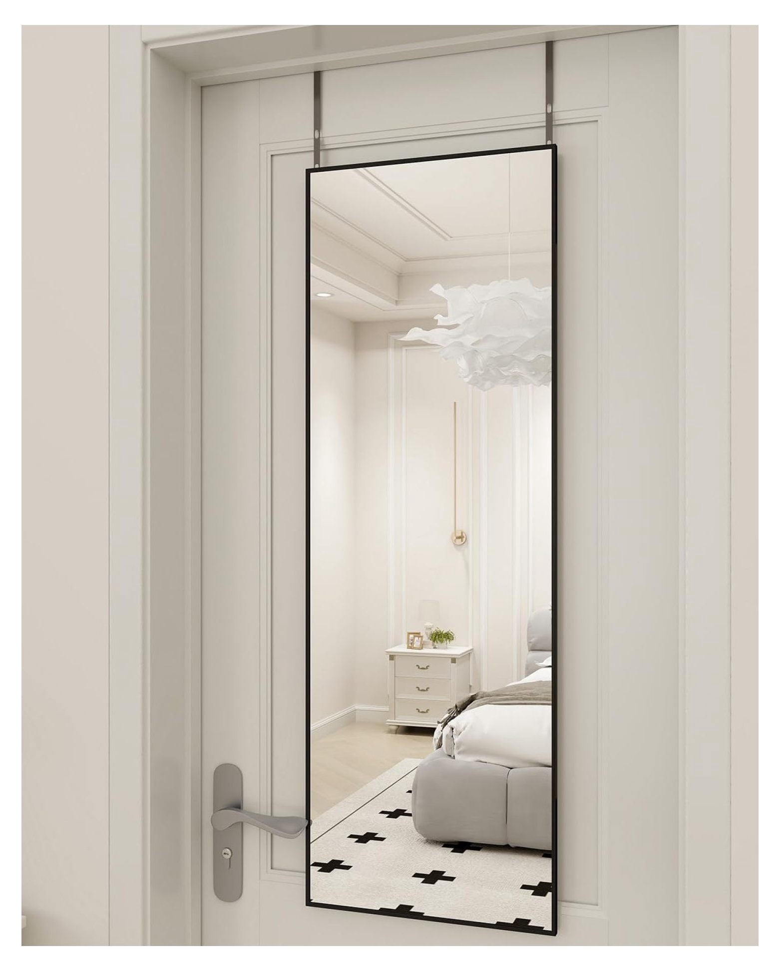 WDNMD9418 Full Length Mirror 16'' x 50'' Aluminum Alloy Over The Door ...