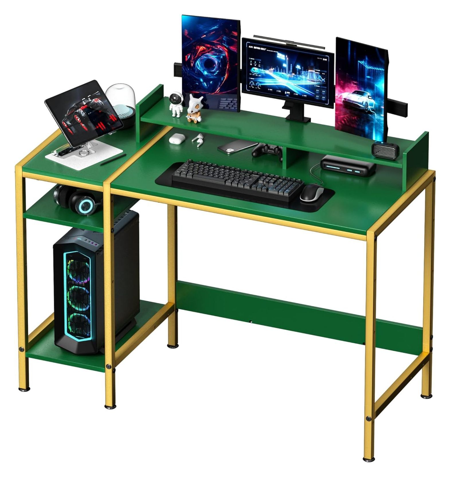 WDNMD9418 Gaming Computer Desk with Storage,Monitor Stand 47” Small ...