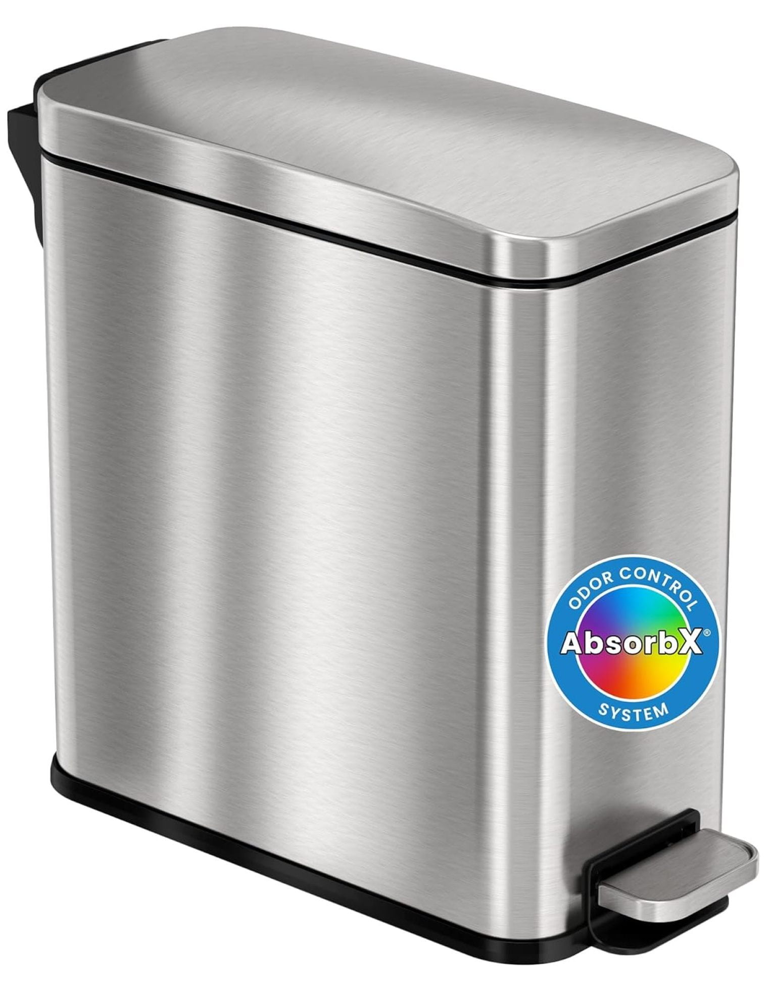 WDNMD9418 SoftStep 3 Gallon Bathroom Slim Step Trash Can with Odor ...