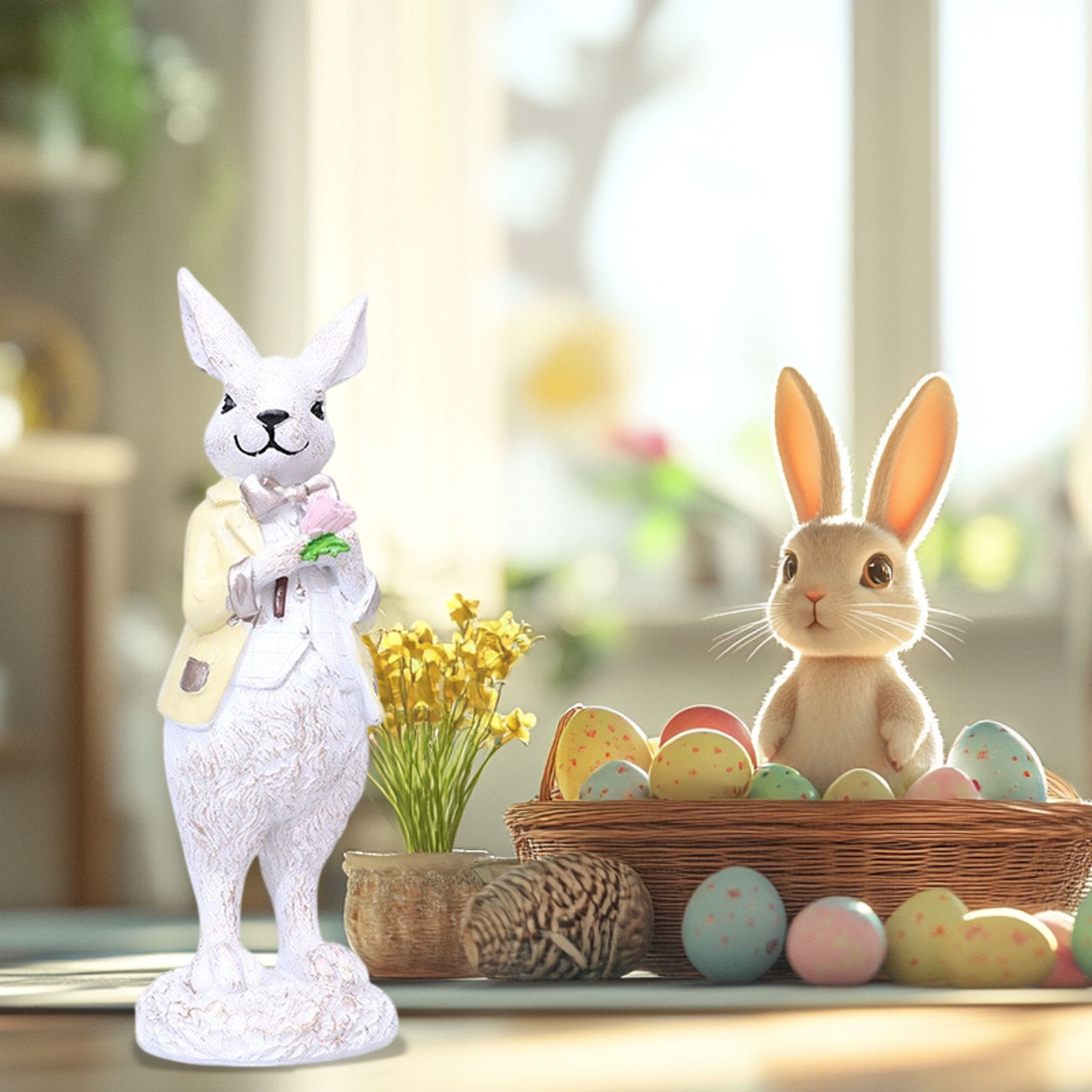 WDOBM Statues for Home Decor,Easter Bunny Decorations Easter Bunny Home ...