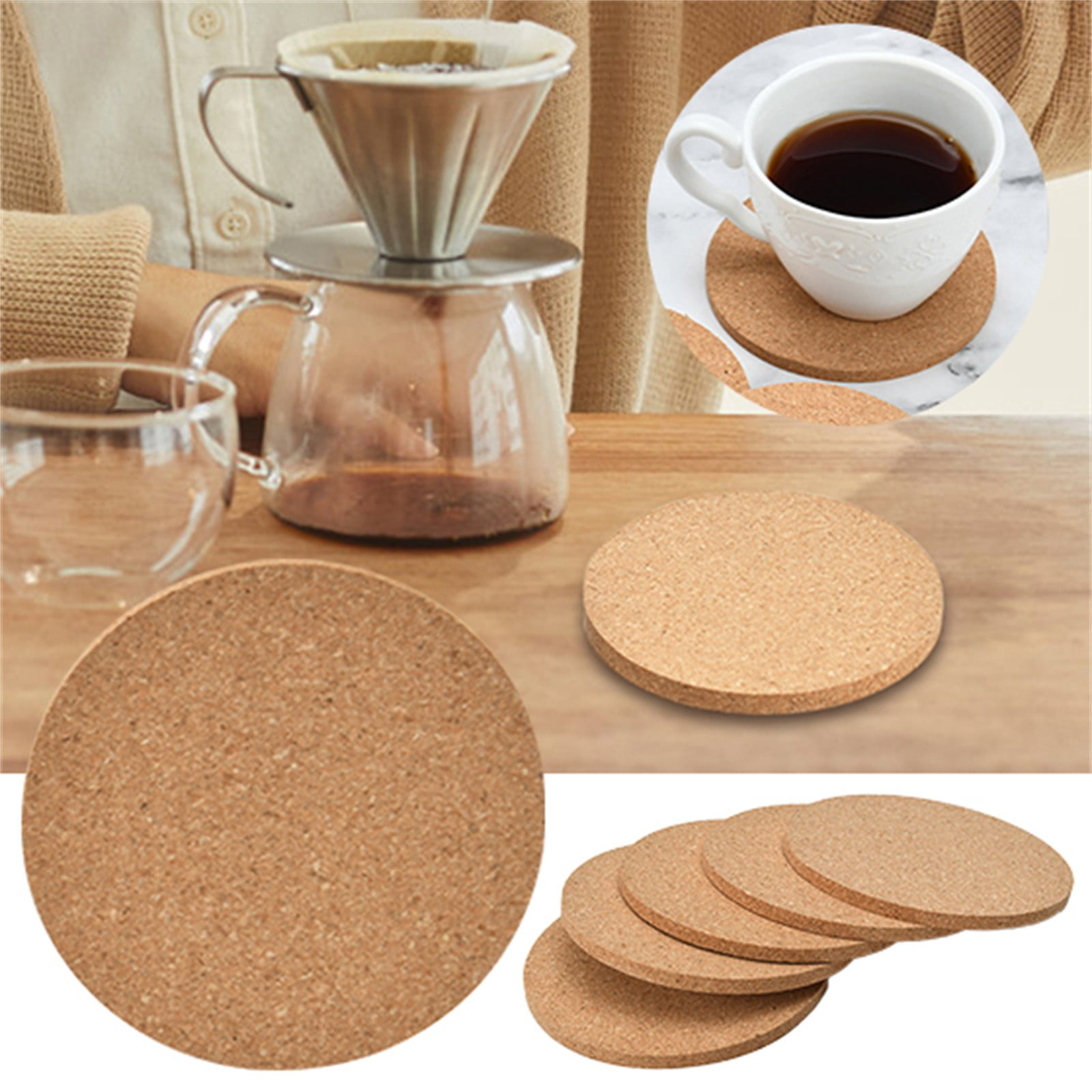 WDOEID Cork Glass Insulation Pad Self Adhesive Source Circular Ceramic ...