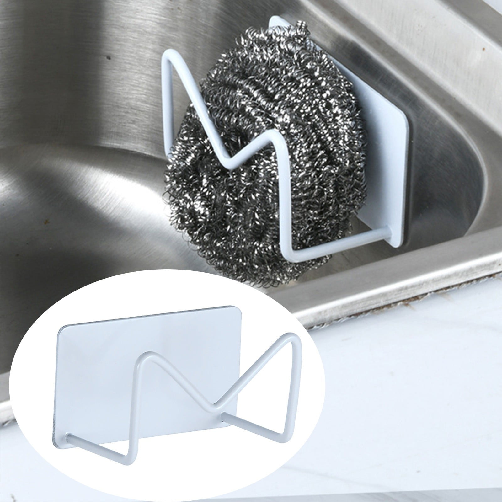 WDOEID Steel Non Perforated Sink Sponge Drain Rack Kitchen Dishes ...
