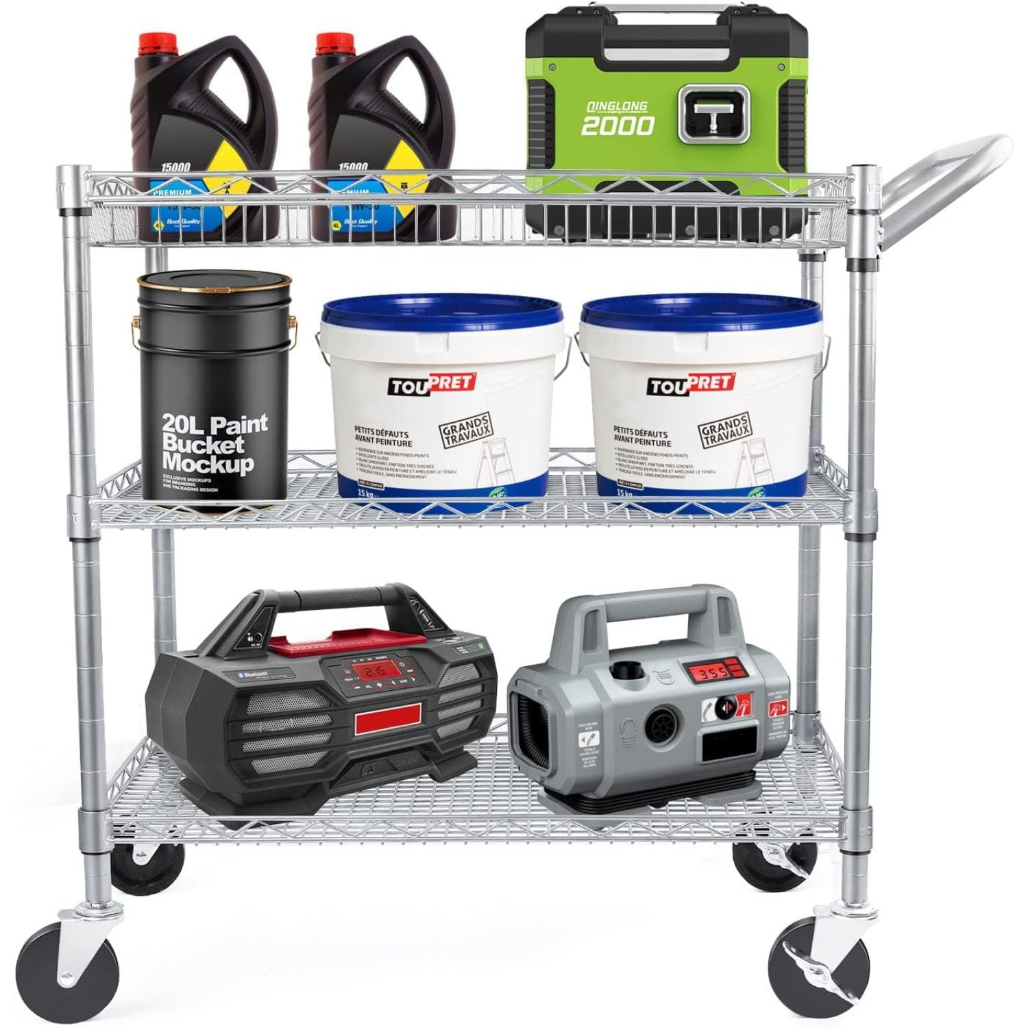 WDT 990Lbs Capacity Heavy Duty Rolling Utility Cart, NSF Rolling Carts ...