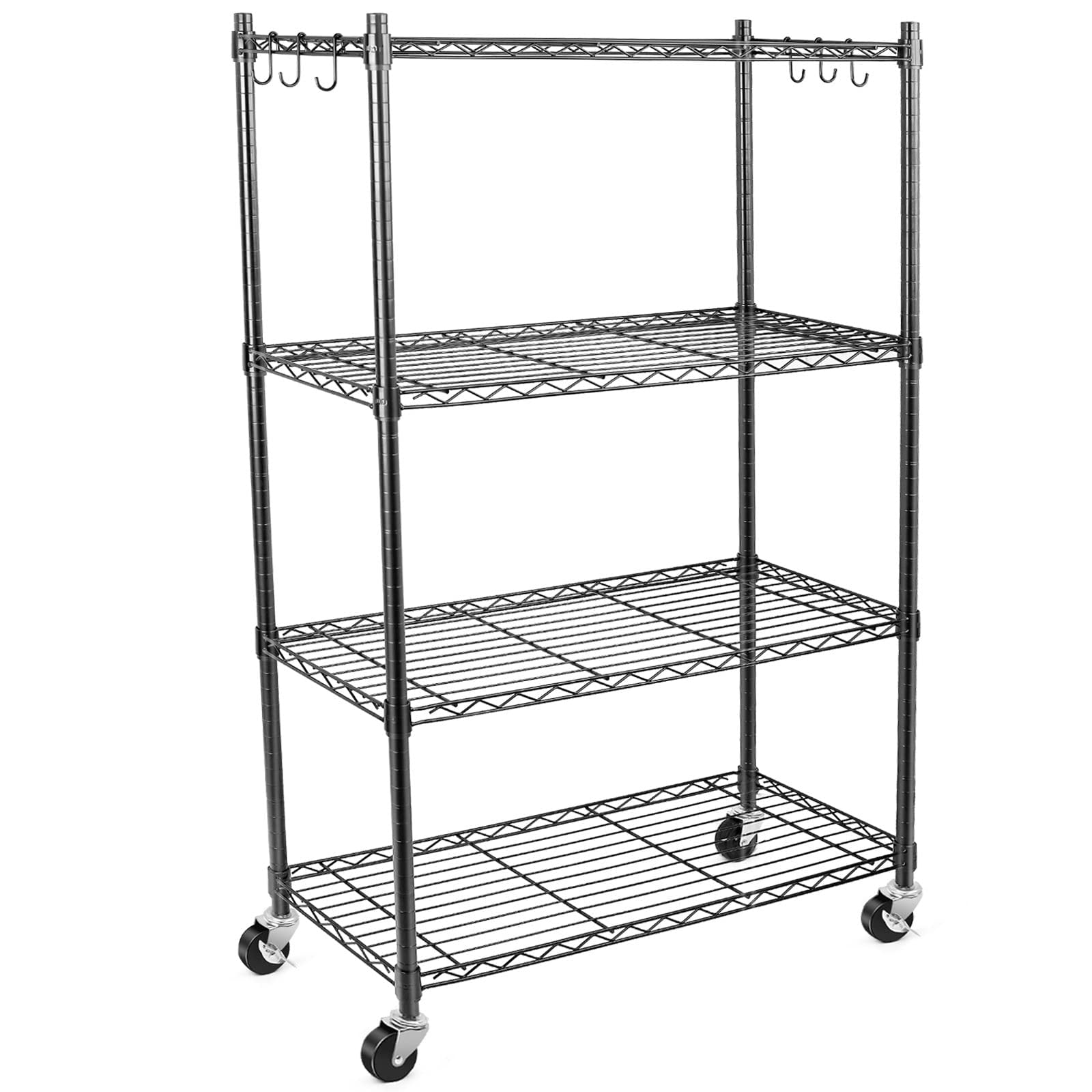 WDT Shelving Storage Units on Wheels Casters, Adjustable Heavy Duty ...