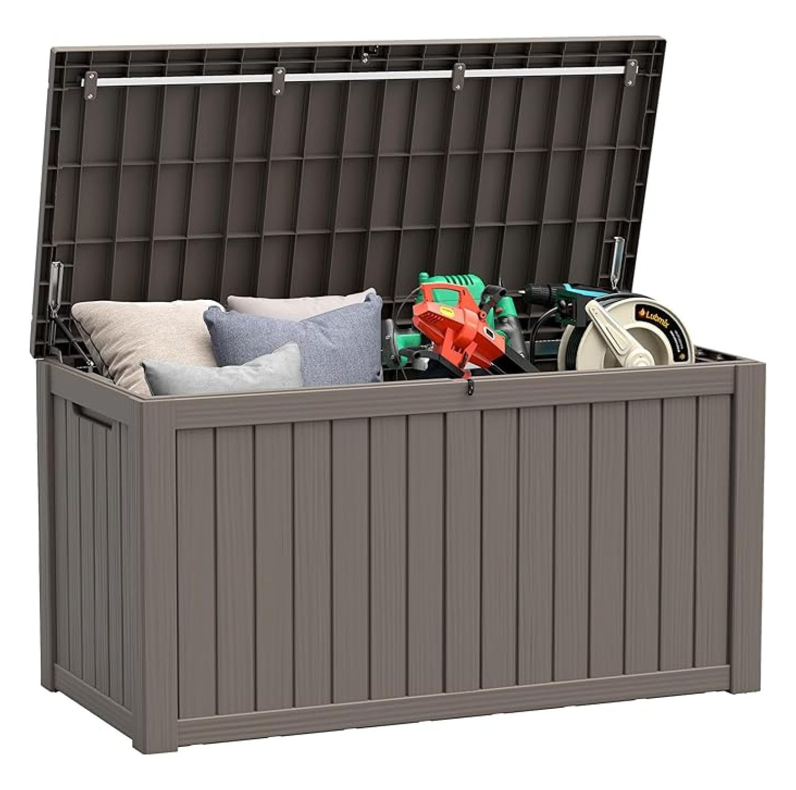 WDZS 150 Gallon Outdoor Storage Box,Resin Large Sturdy , Backyard ...