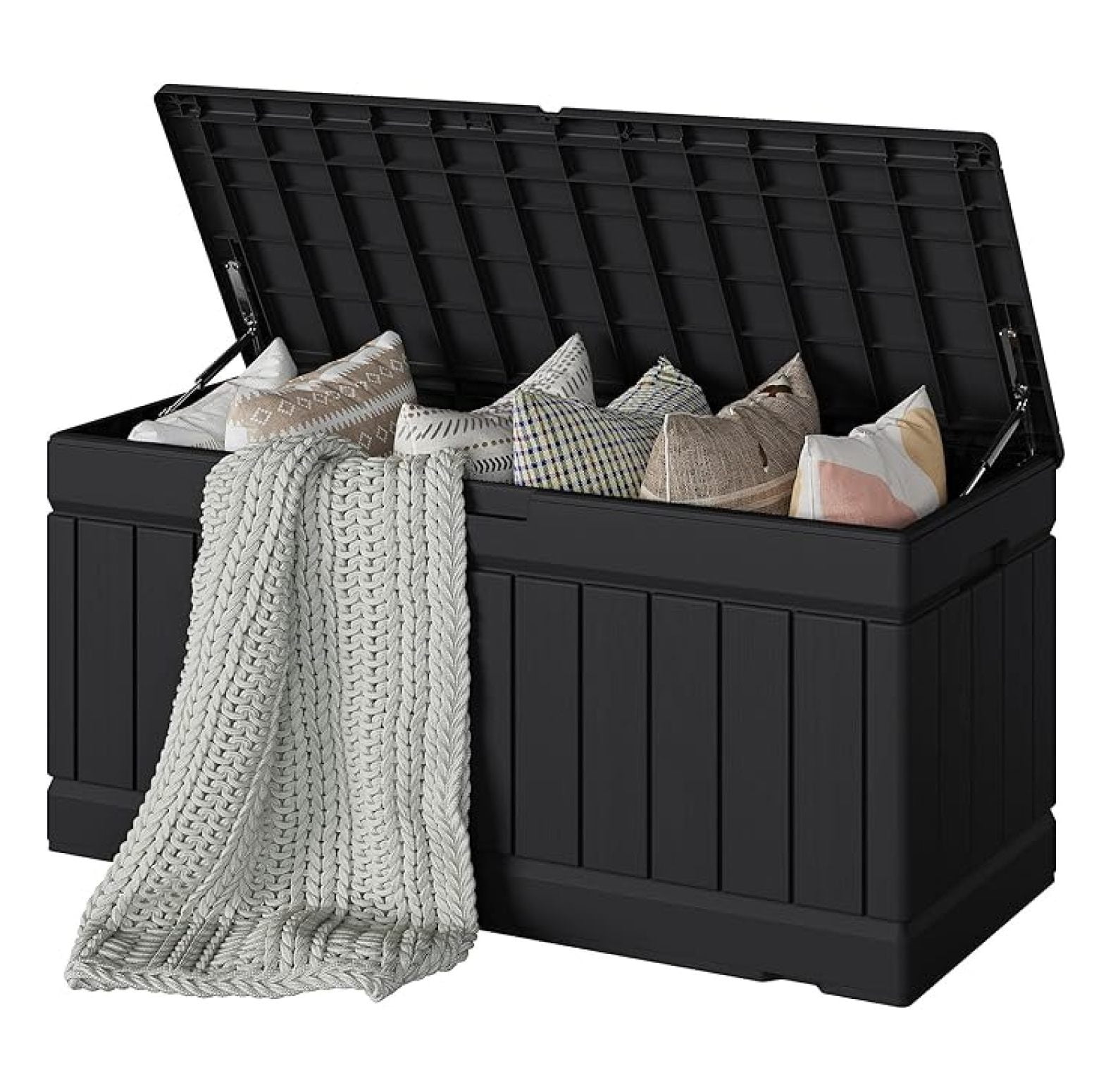 WDZS 78 Gallon Deck Box, Waterproof Resin Outdoor Storage Box for ...