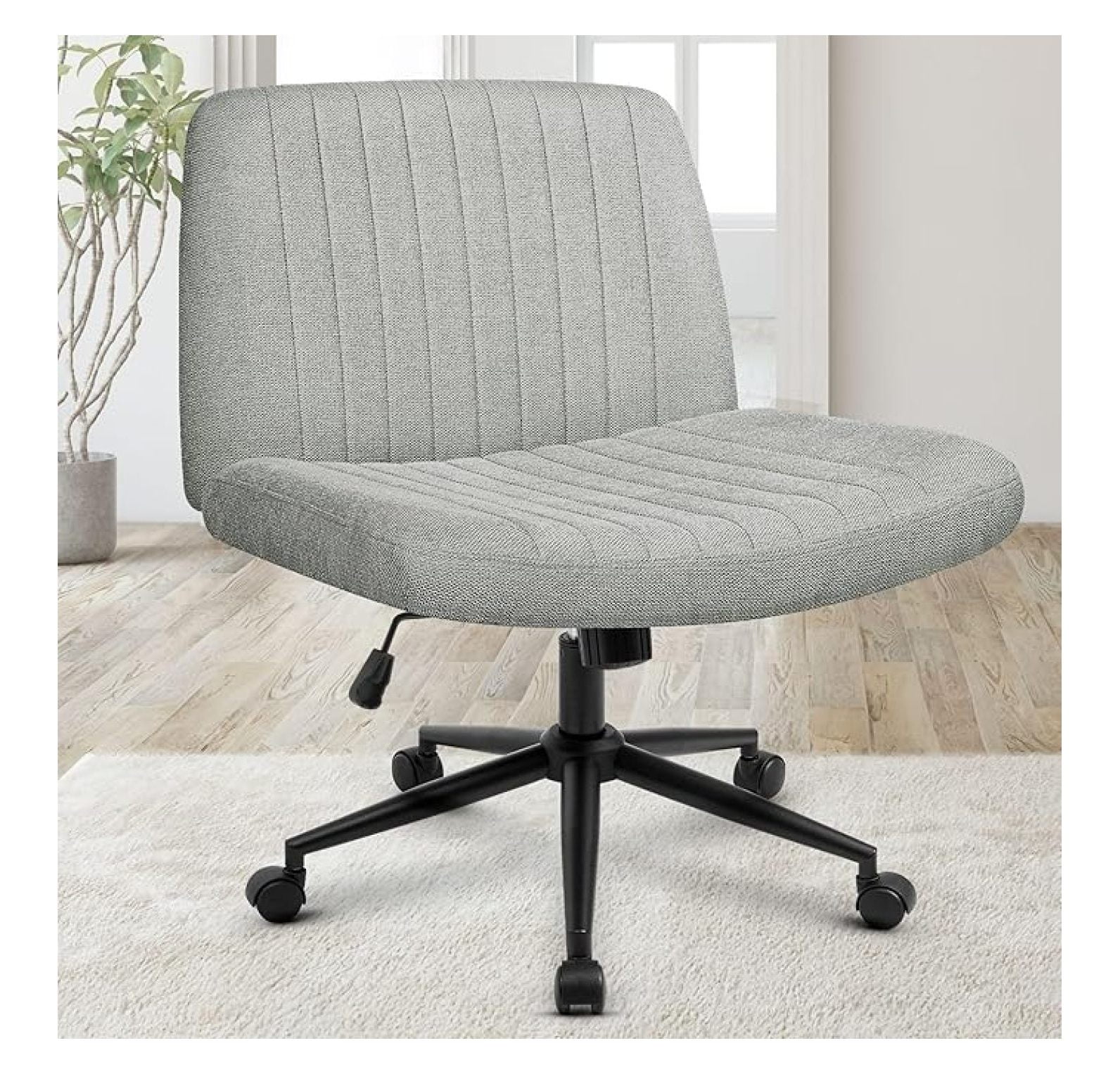 WDZS Criss Cross Chair Wheels Wide Cross Legged Office Desk Vanity Dual ...