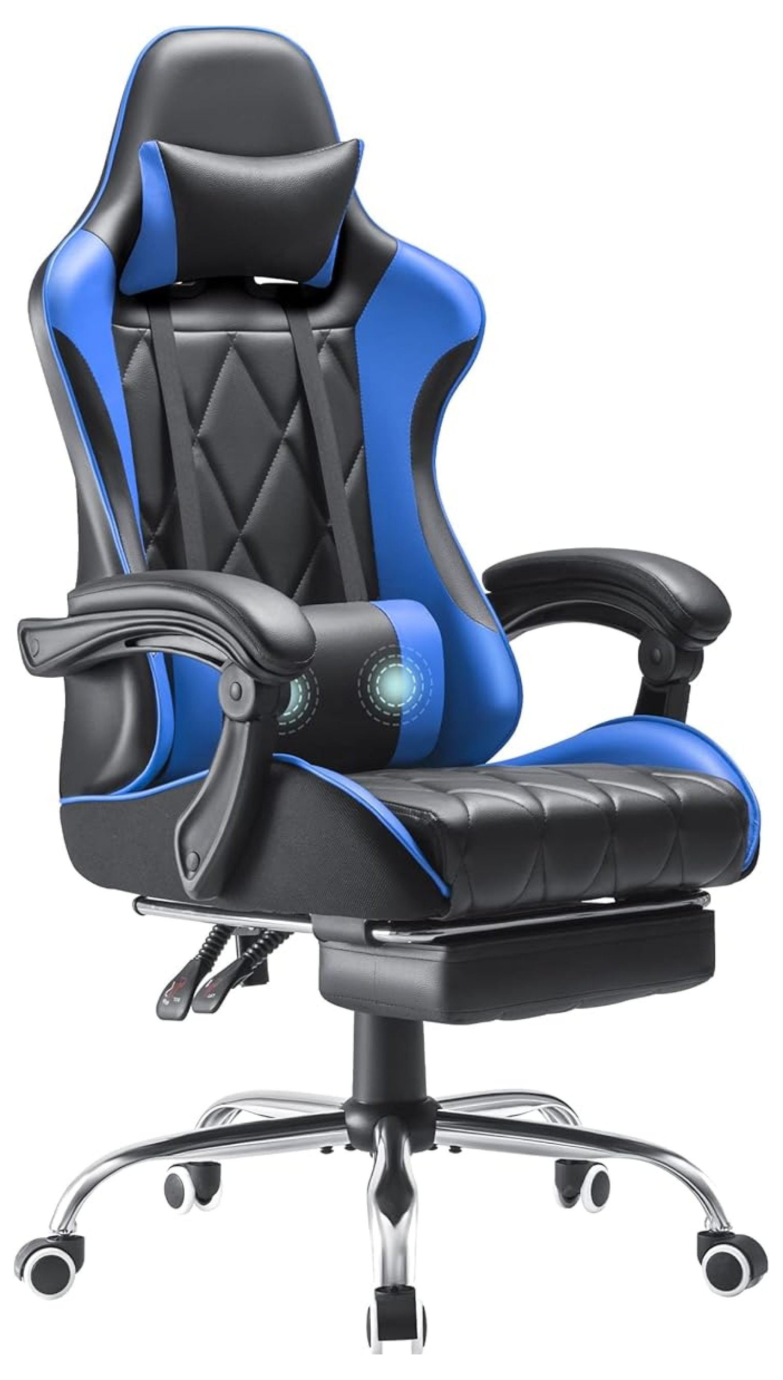 WDZS Gaming Chair, Computer Chair with Footrest and Massage Lumbar ...