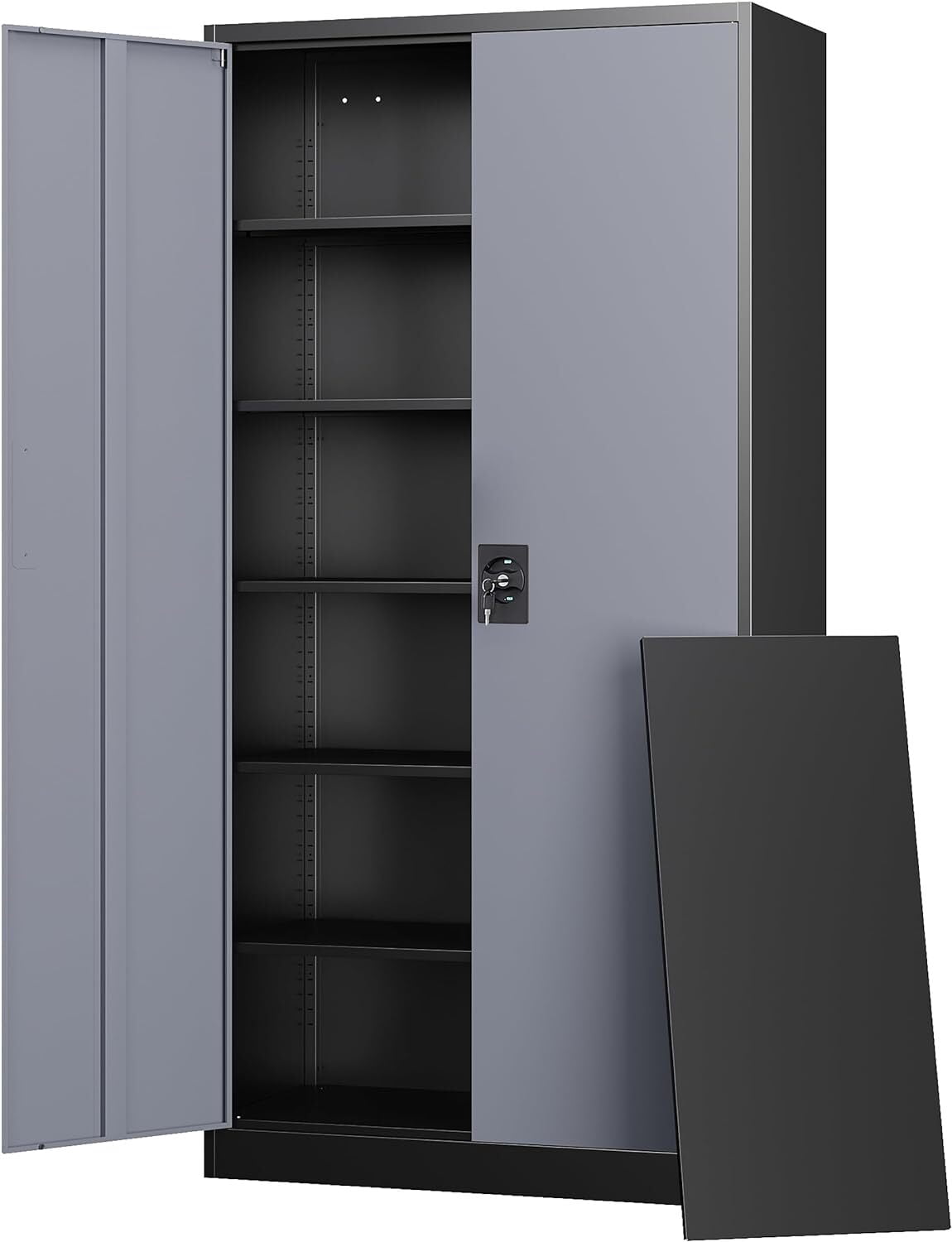 WDZS Metal Garage Storage Cabinets with Lock Door and Adjustable ...