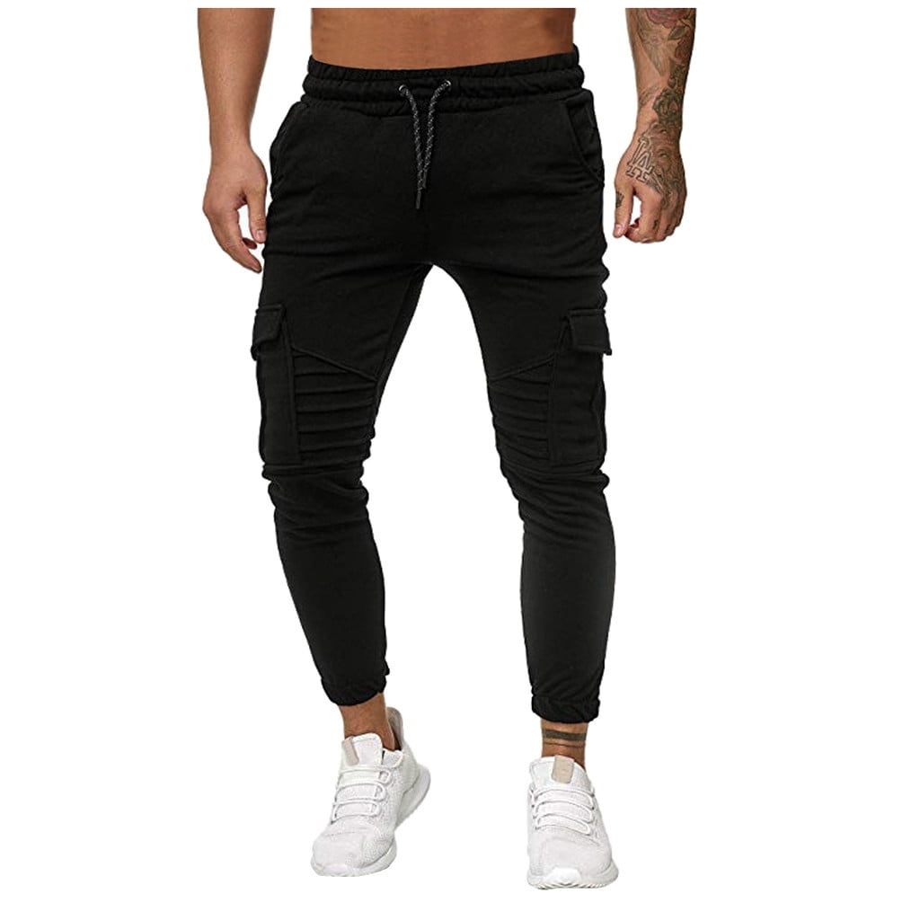 Wdzudu Men Splicing Gradient Overalls Casual Pocket Sport Work Casual
