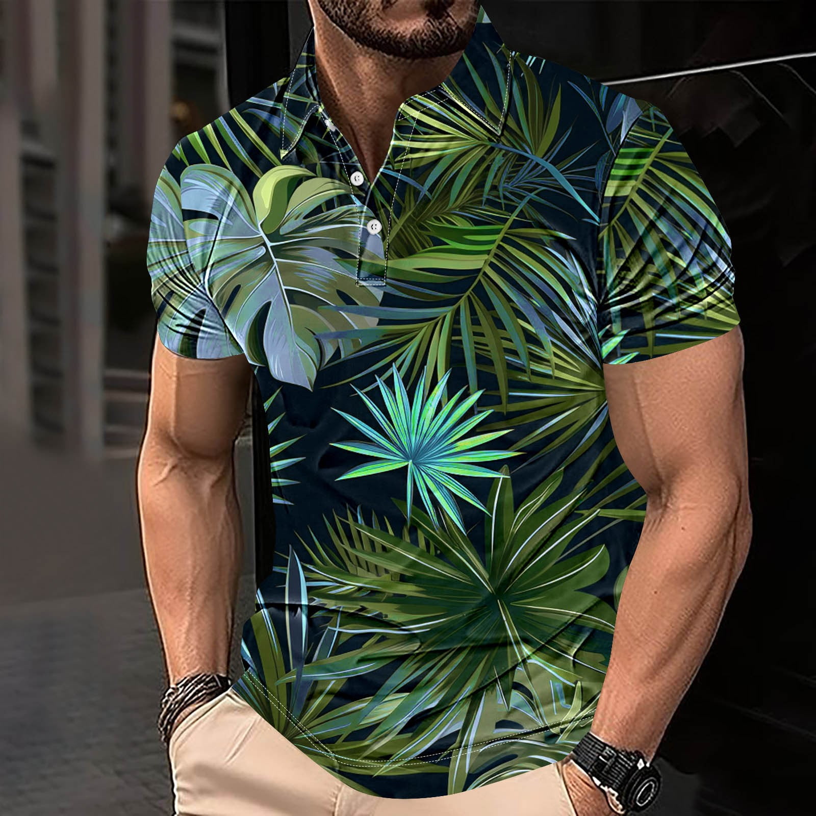 WDZUDU Men's Short Sleeved Casual Daily Holiday Golf Shirt/Top ...