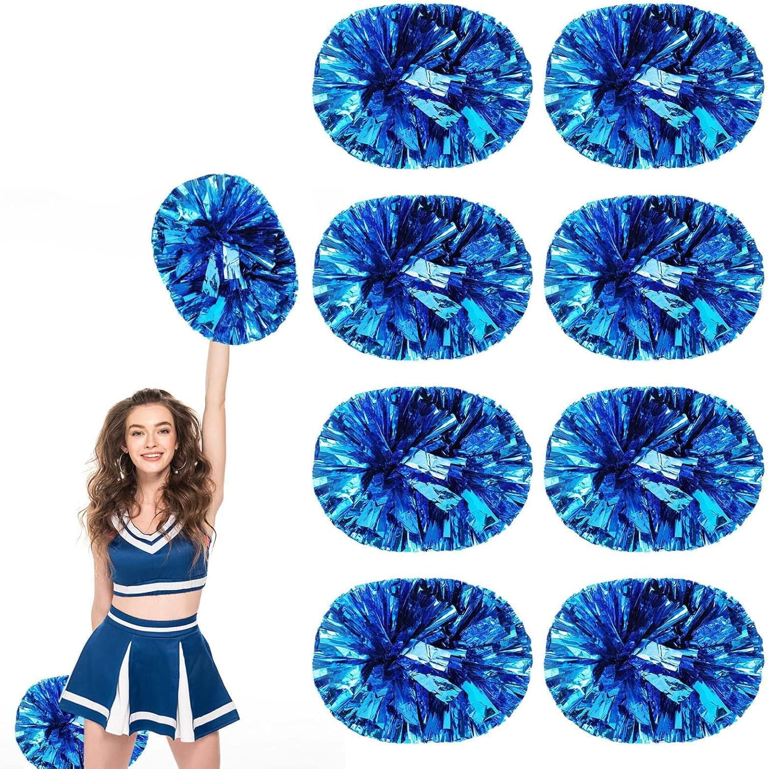 WE 8PcsMetallic Cheerleading Pom Poms, Cheerleader Pom Poms Sports ...